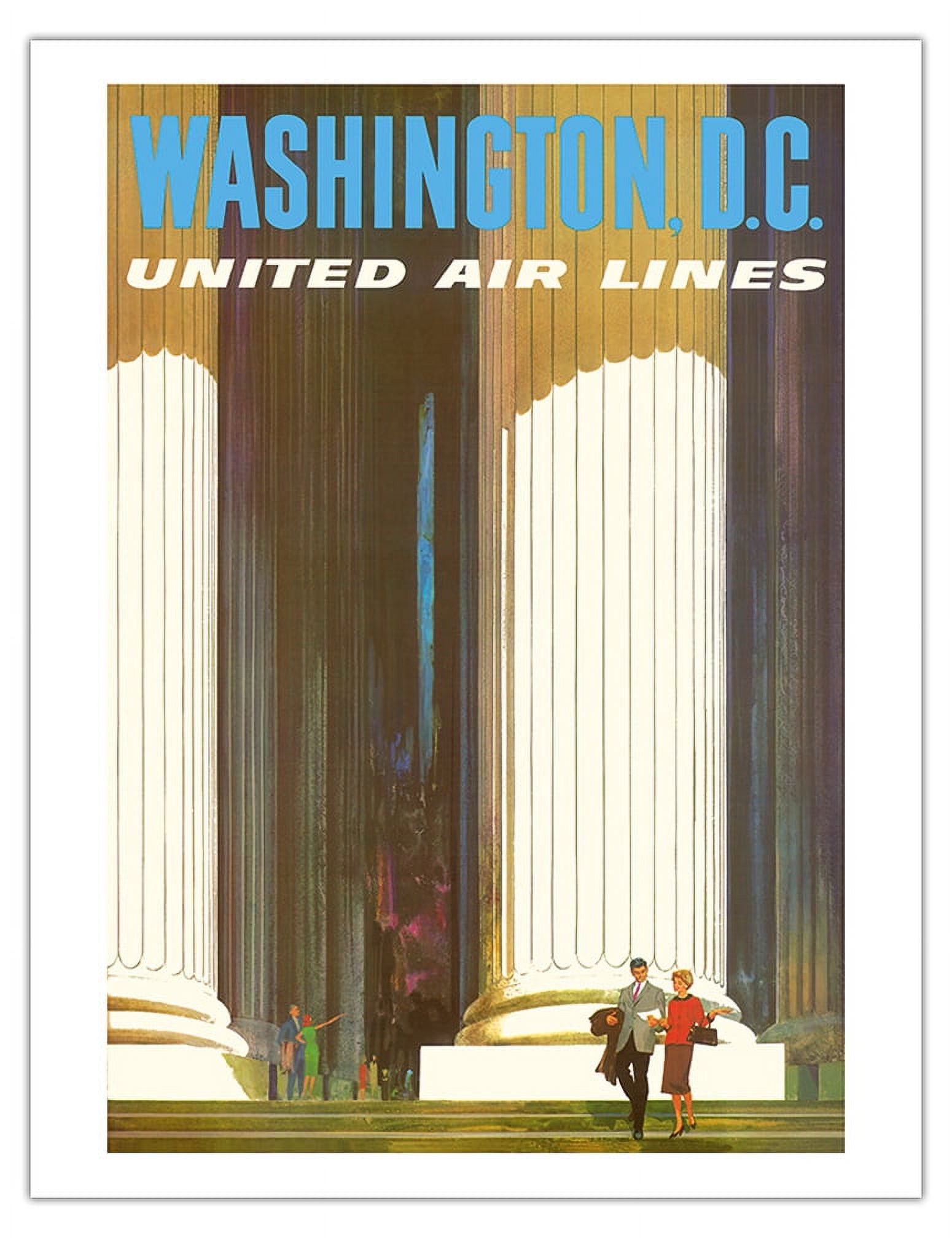 Washington D.C. - Lincoln Memorial - United Air Lines - Vintage Airline ...
