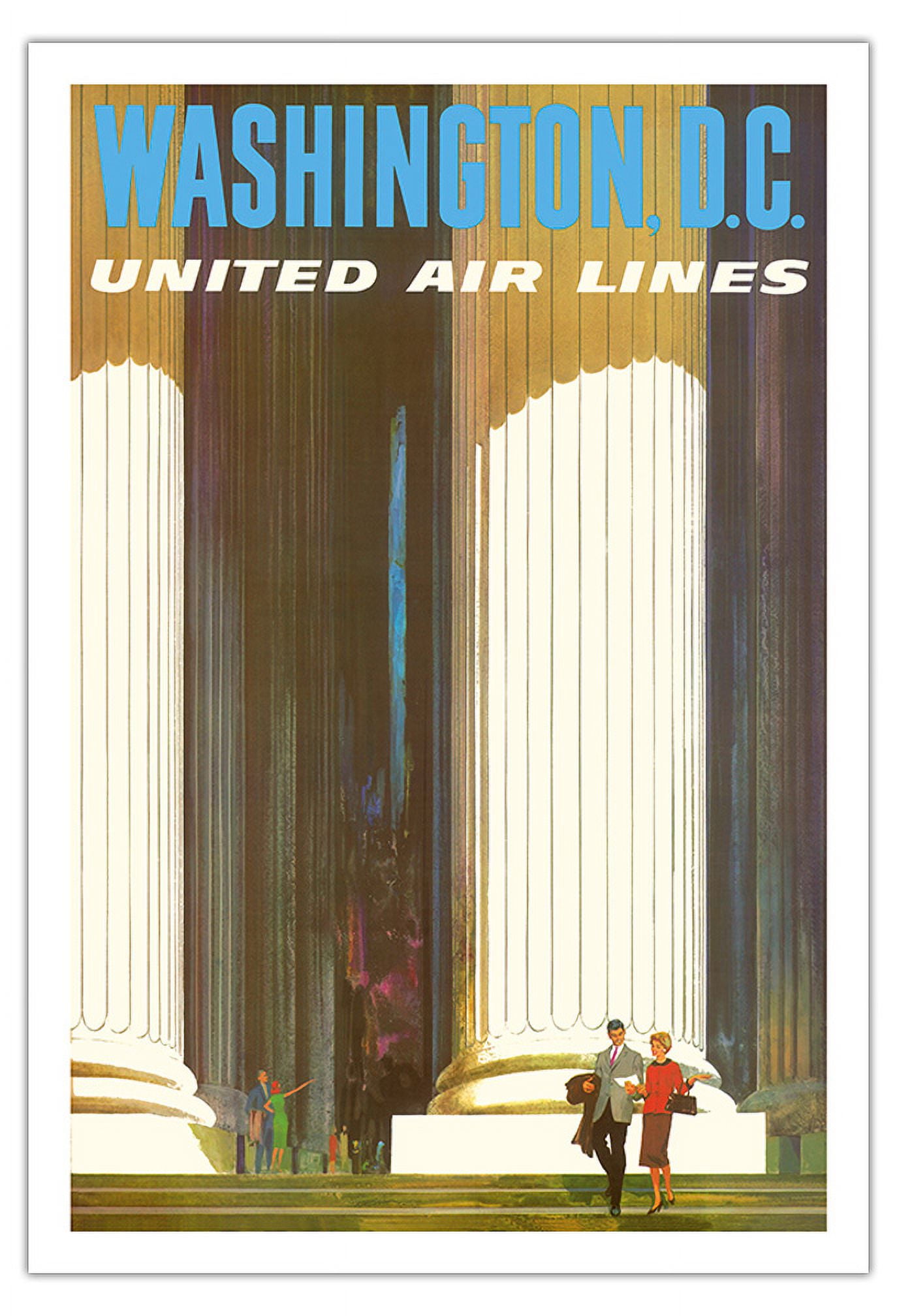 Washington D.C. - Lincoln Memorial - United Air Lines - Vintage Airline ...