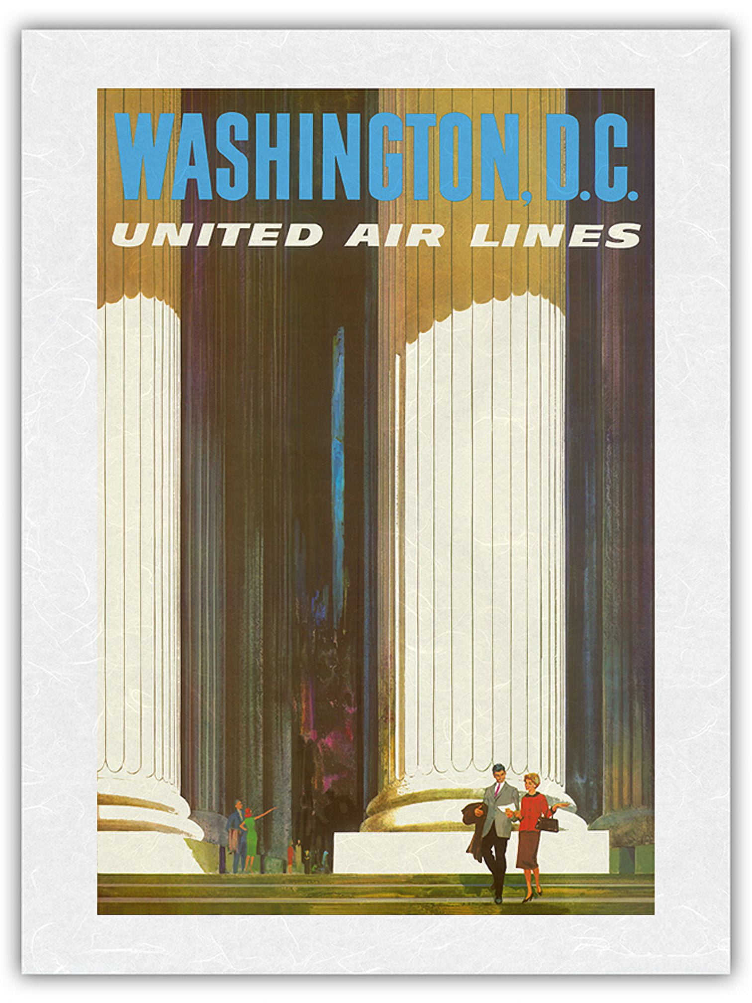 Washington D.C. - Lincoln Memorial - United Air Lines - Vintage Airline ...