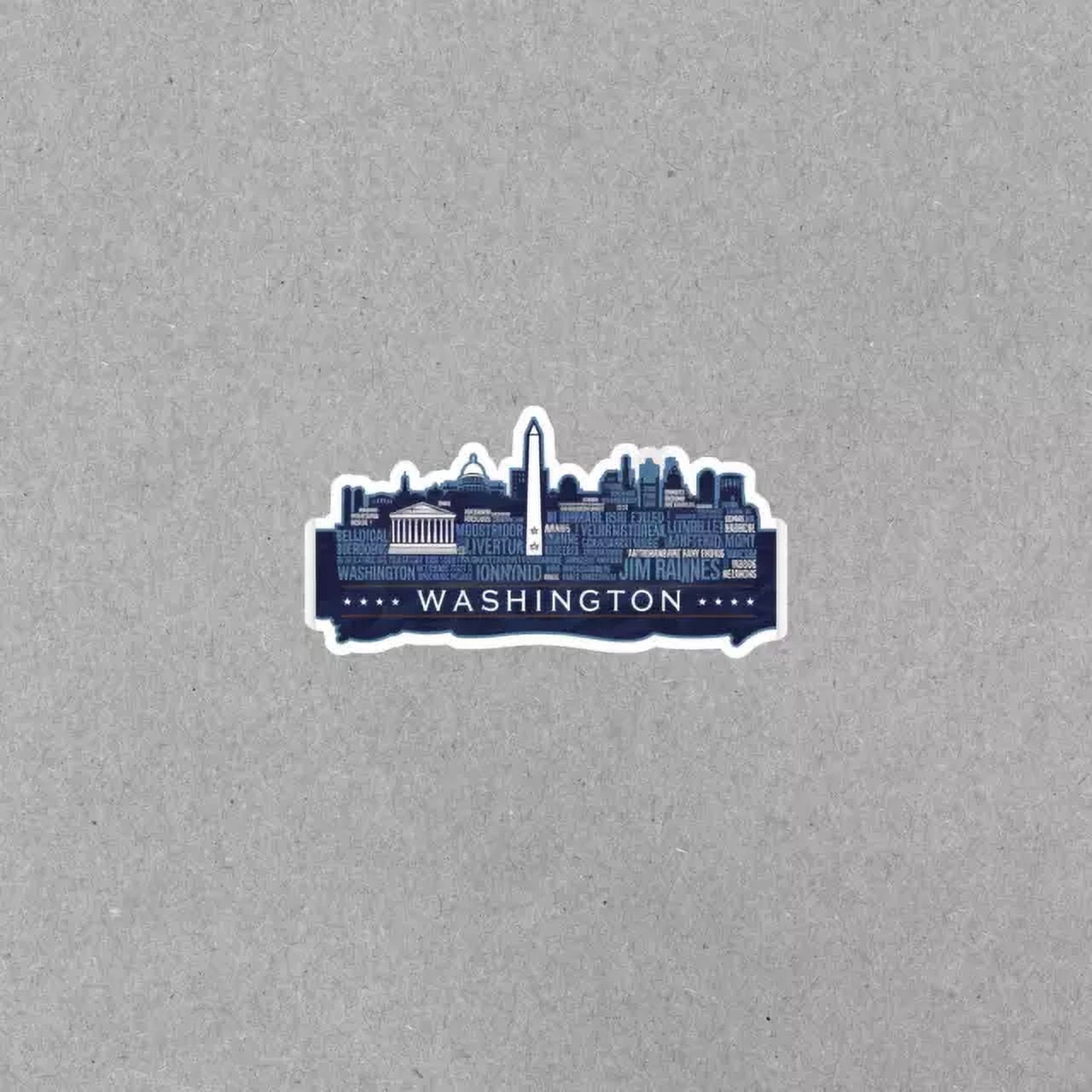 Washington D.C. Skyline Sticker With Famous Landmarks & Monumentsphone ...