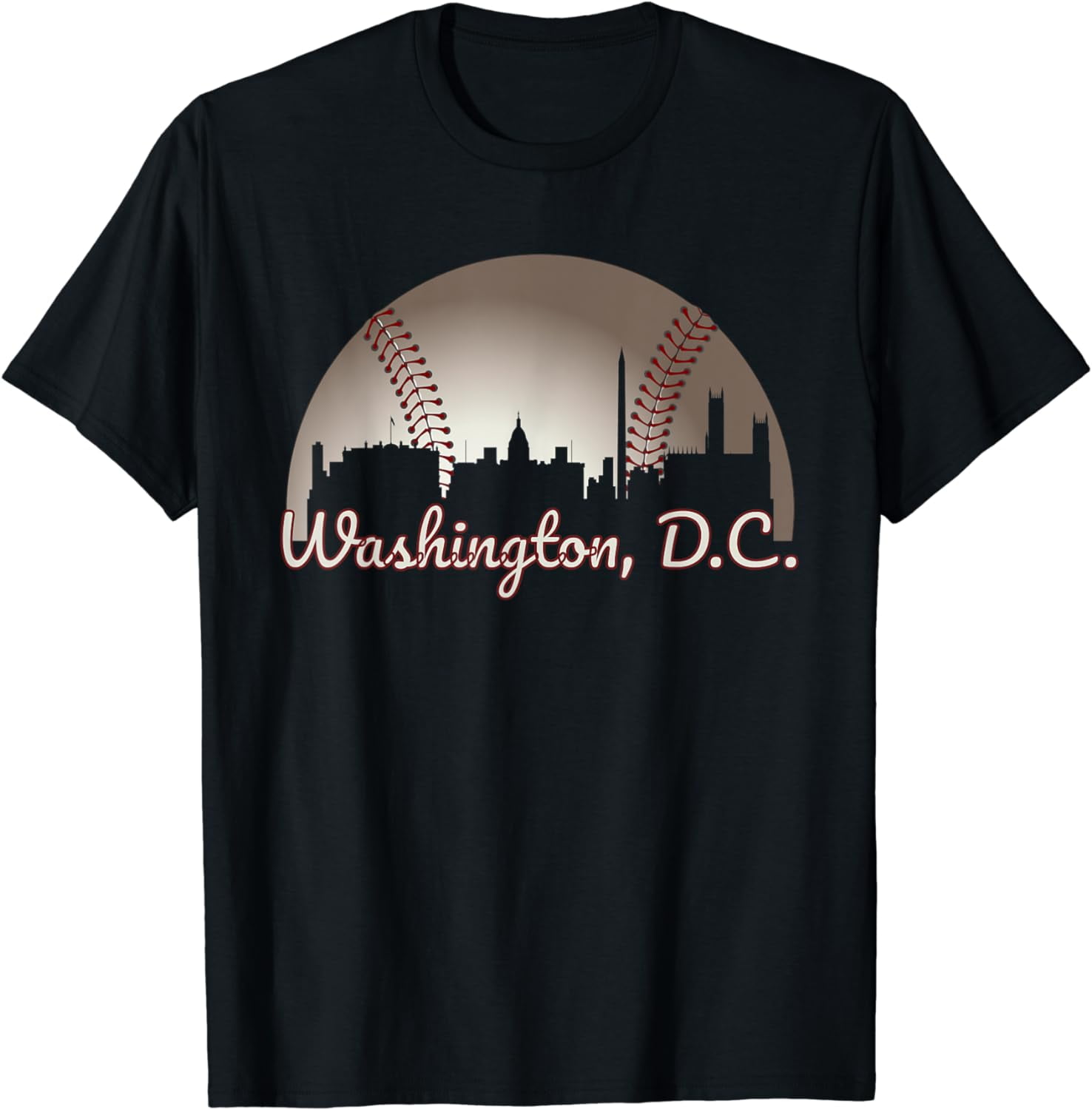 Washington DC Baseball Fan Skyline Art Souvenir Gift Idea T-Shirt ...