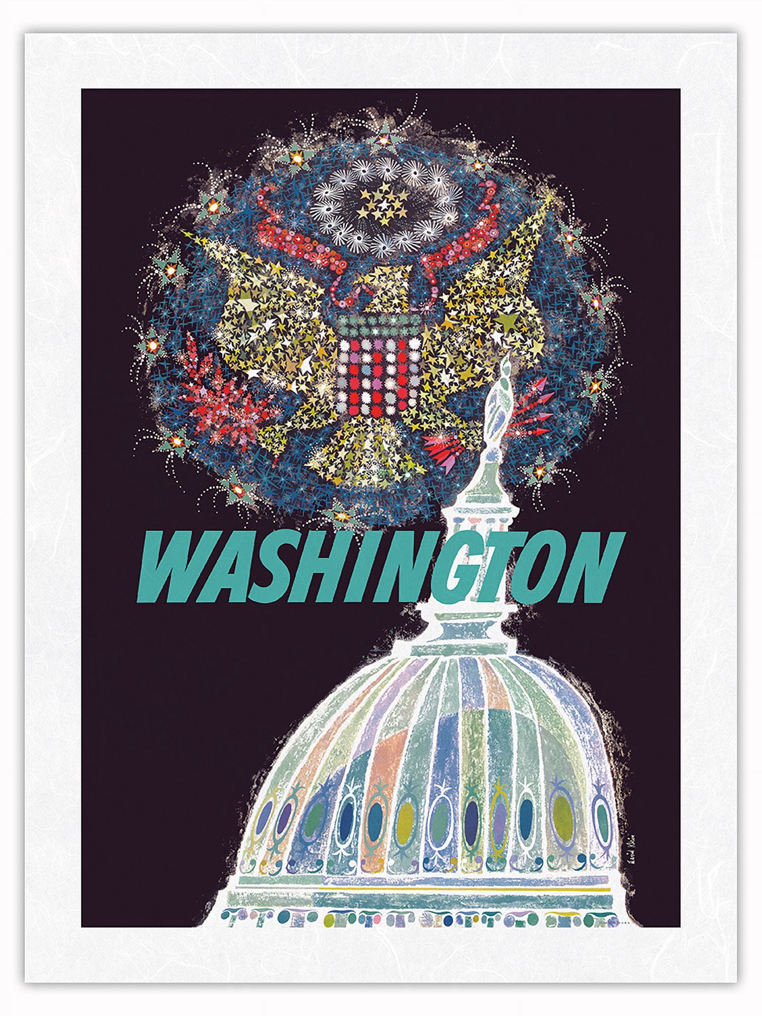 Washington DC - Capitol Building - Vintage Travel Poster by David Klein ...