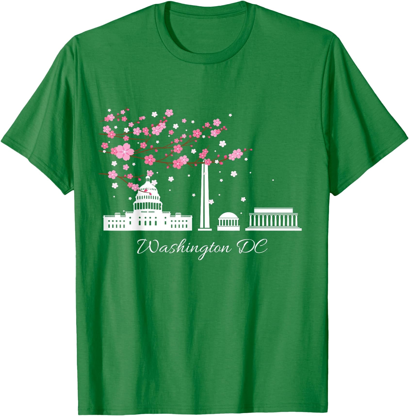 Washington DC Cherry Blossoms Monuments Memorials Softstyle T-Shirt for ...