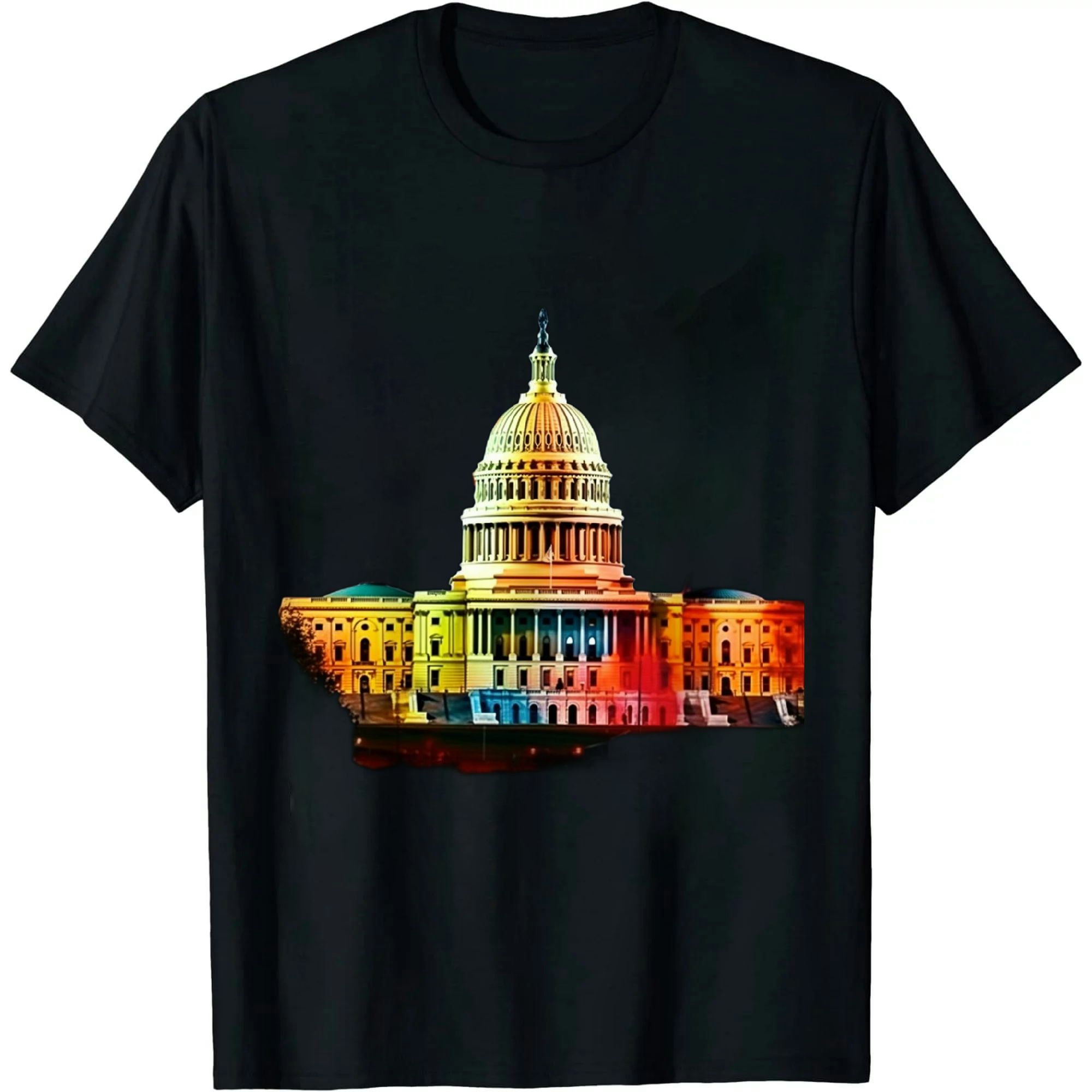 Washington DC Skyline Watercolor Souvenirs US Capitol T-Shirt - Walmart.com