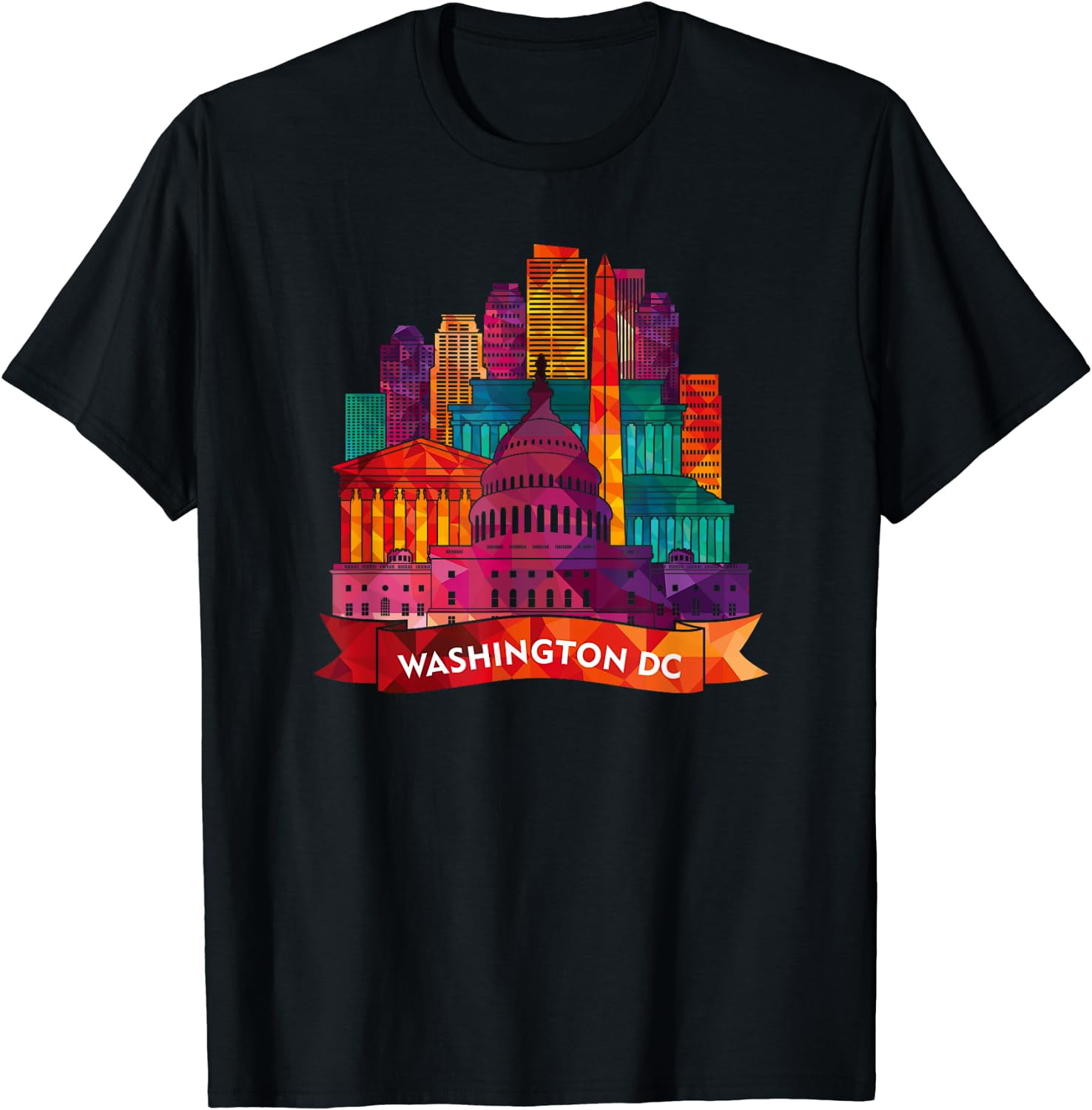 Washington DC T-Shirt USA Capital Landmarks Art Souvenir Tee - Walmart.com
