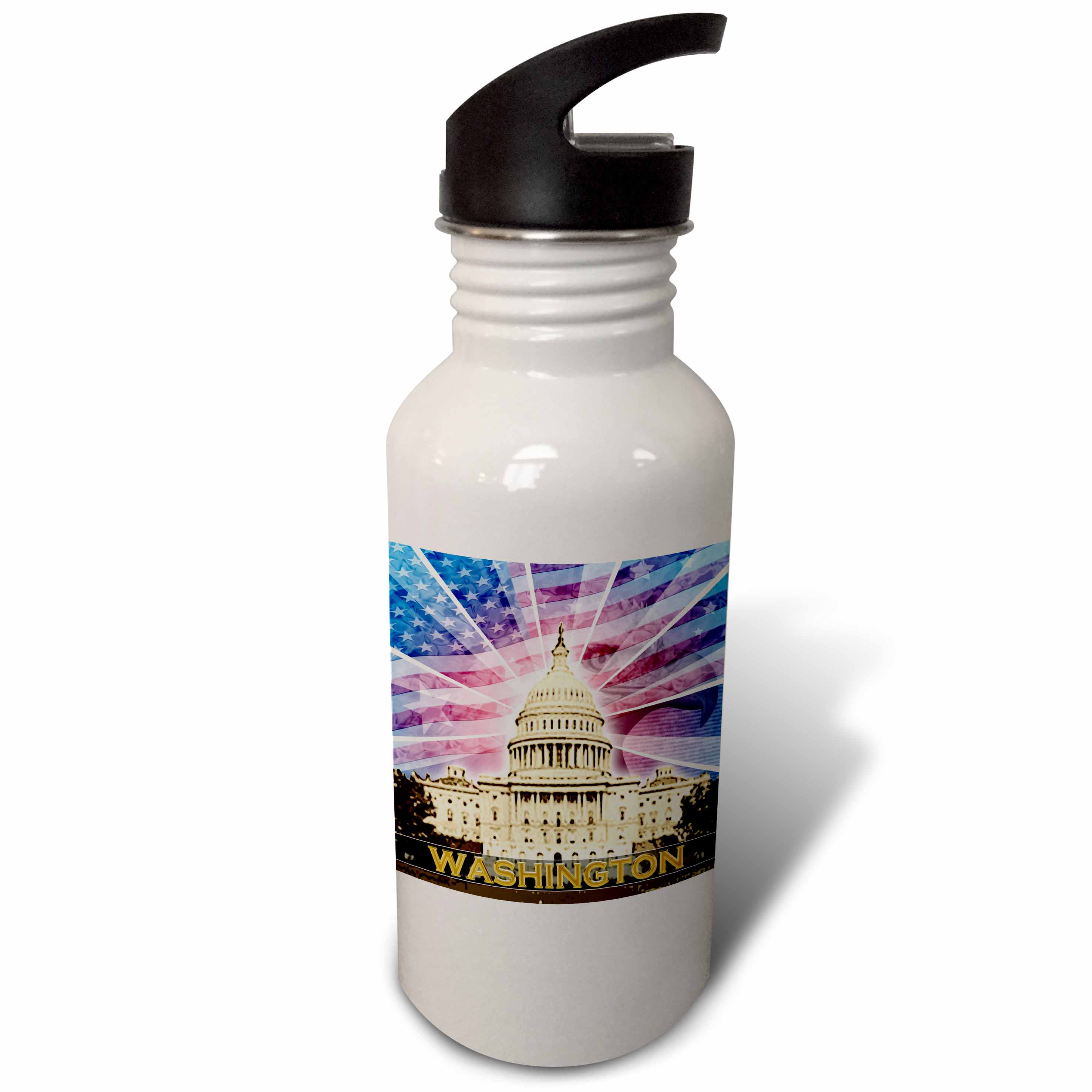 Washington DC patriotic American flag with Bald Eagle and Capitol ...