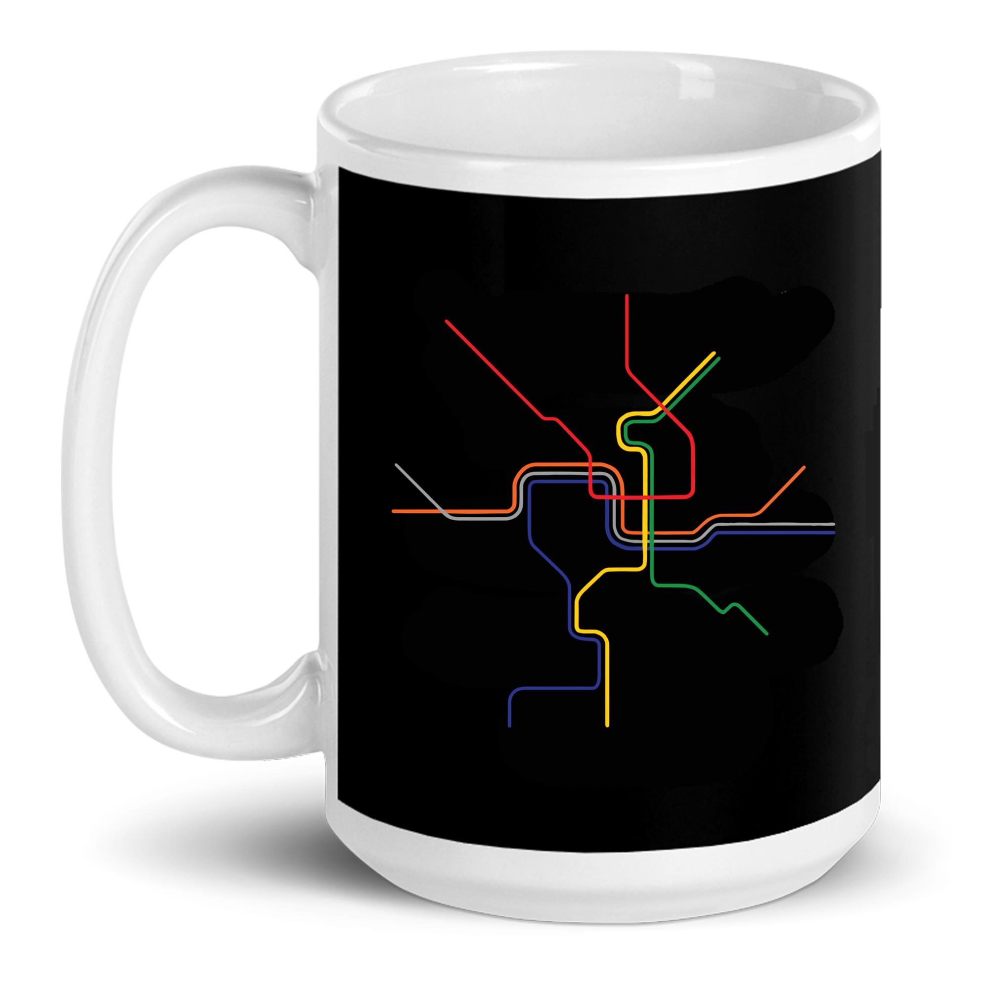 Washington Dc Metro Subway Map Color Lines Gift Ceramic Mug 15oz (White ...