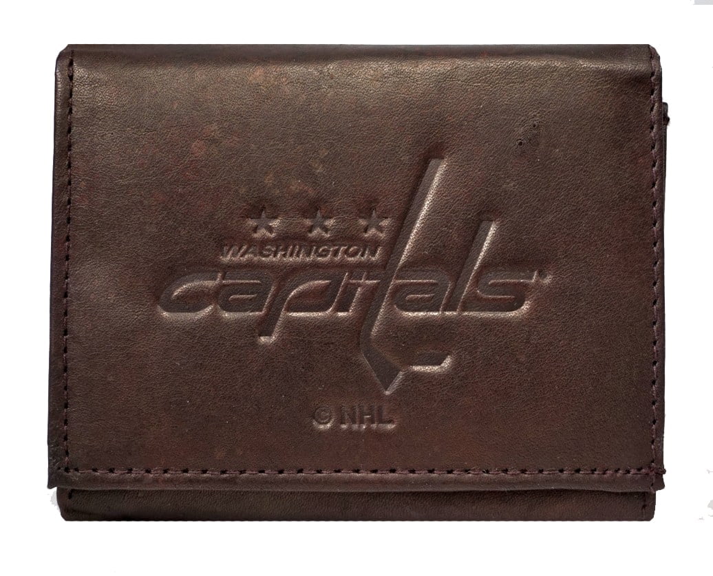 Washington Hockey Capitals - Distressed Look - Embossed Logo Dark Brown ...