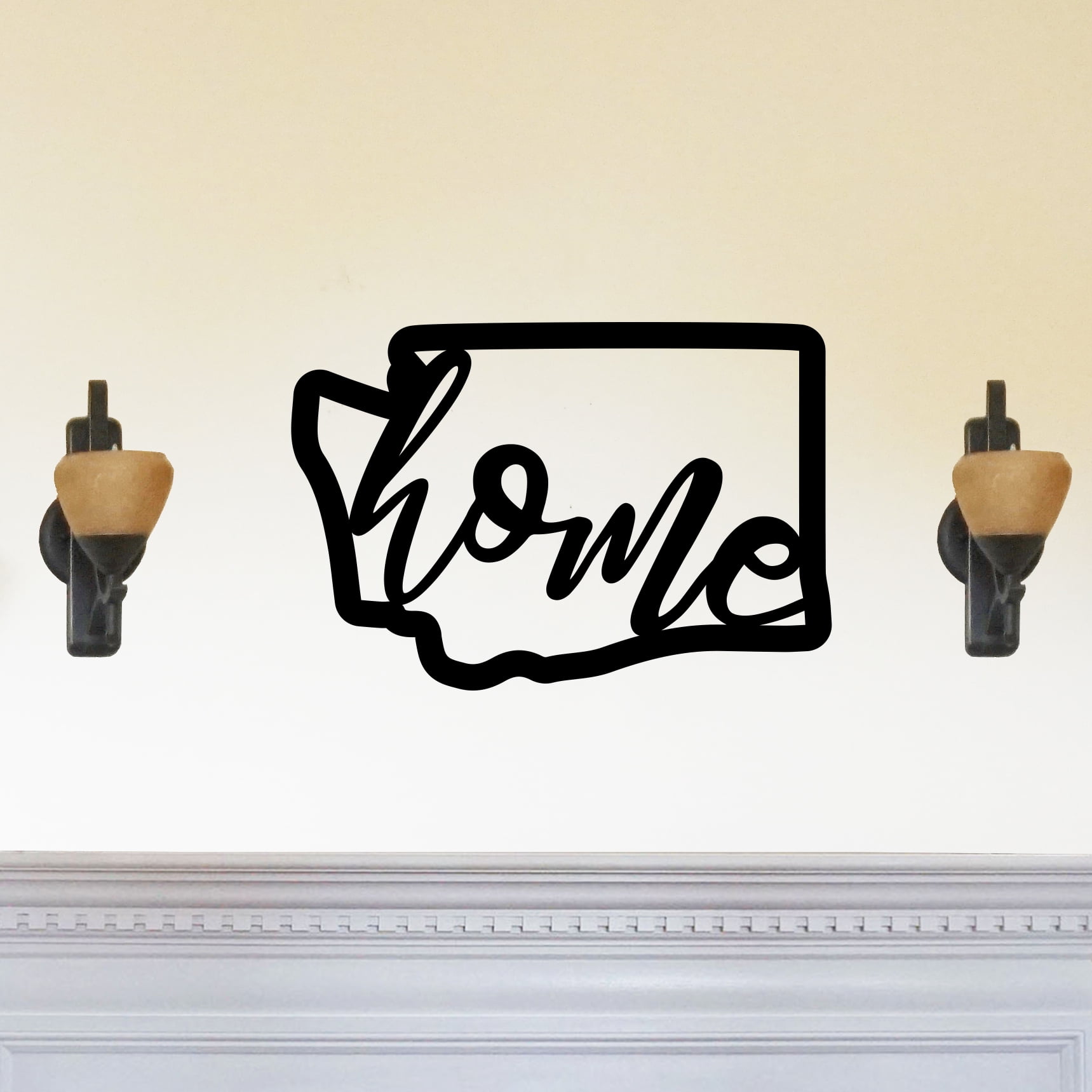 Washington Home State Silhouette Solid Steel Home Decor Decorative ...