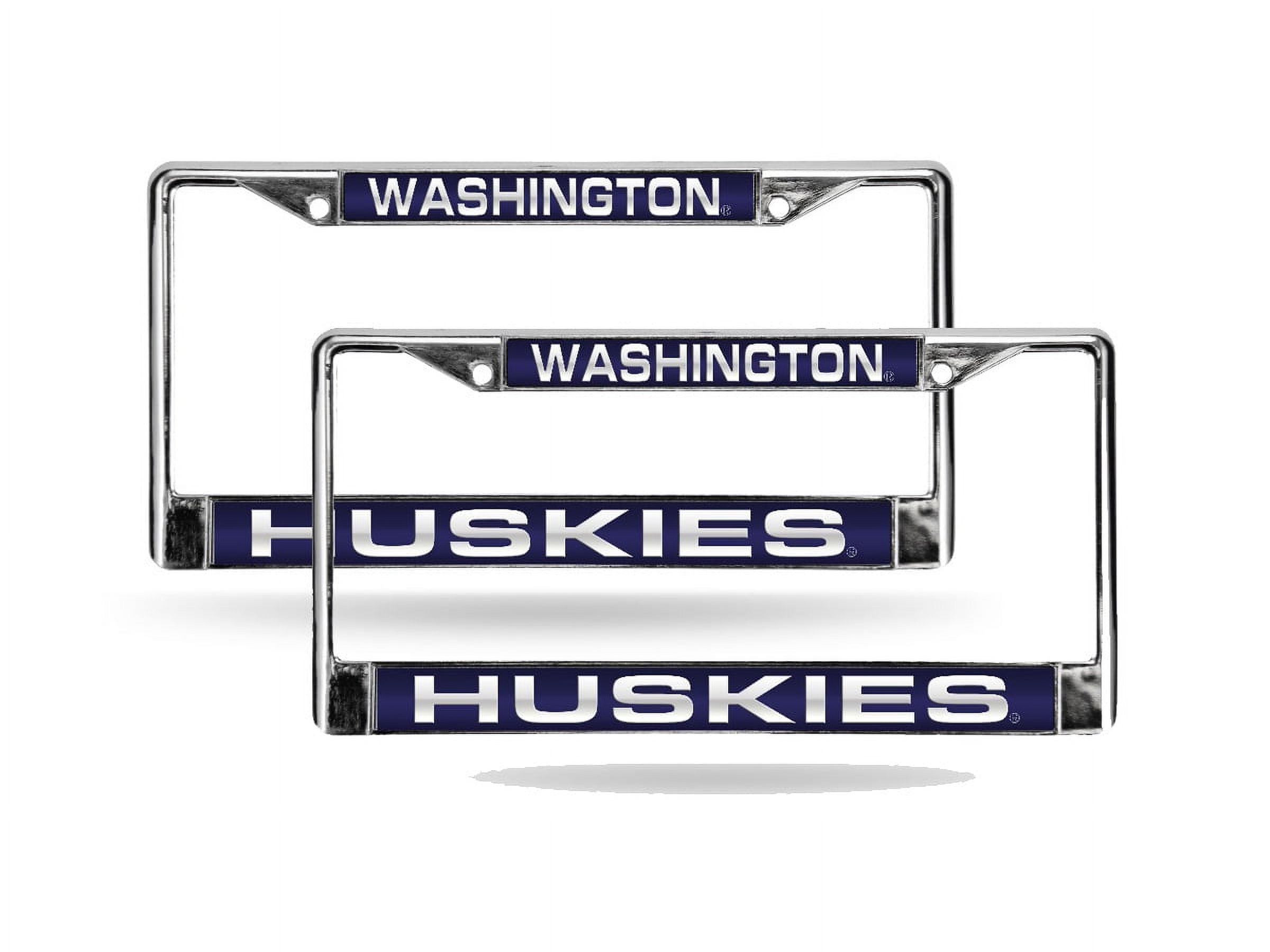Washington Huskies Chrome Metal (2) Laser Cut License Plate Frame Set ...