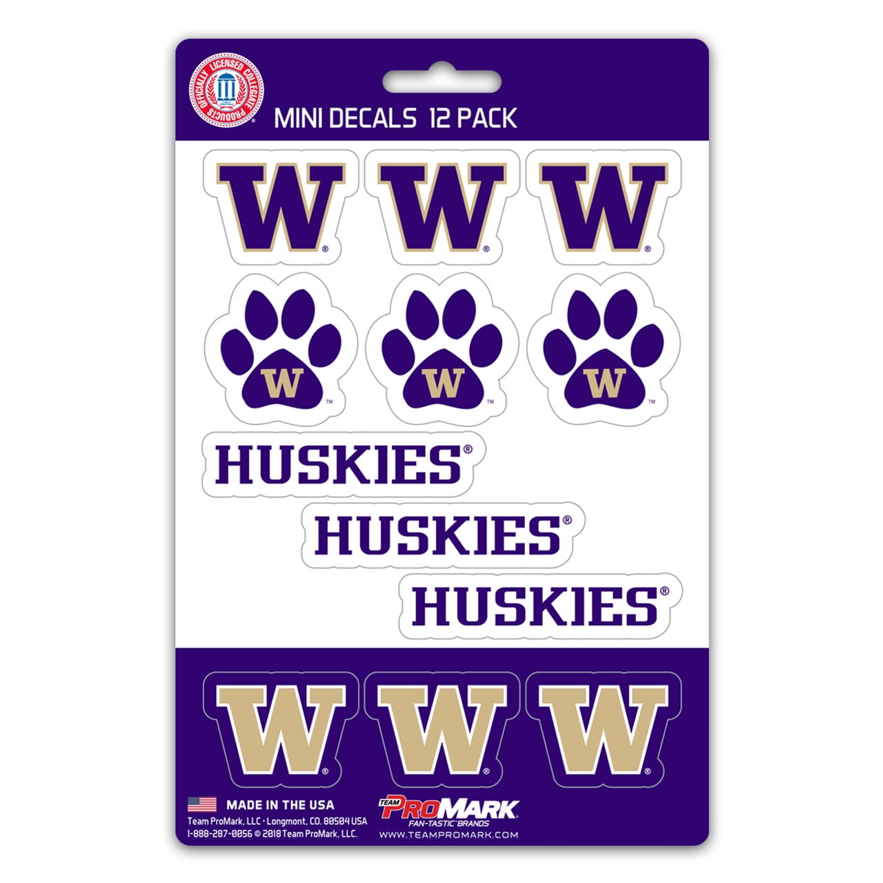Washington Huskies Decal Set Mini 12 Pack - Special Order - Walmart.com