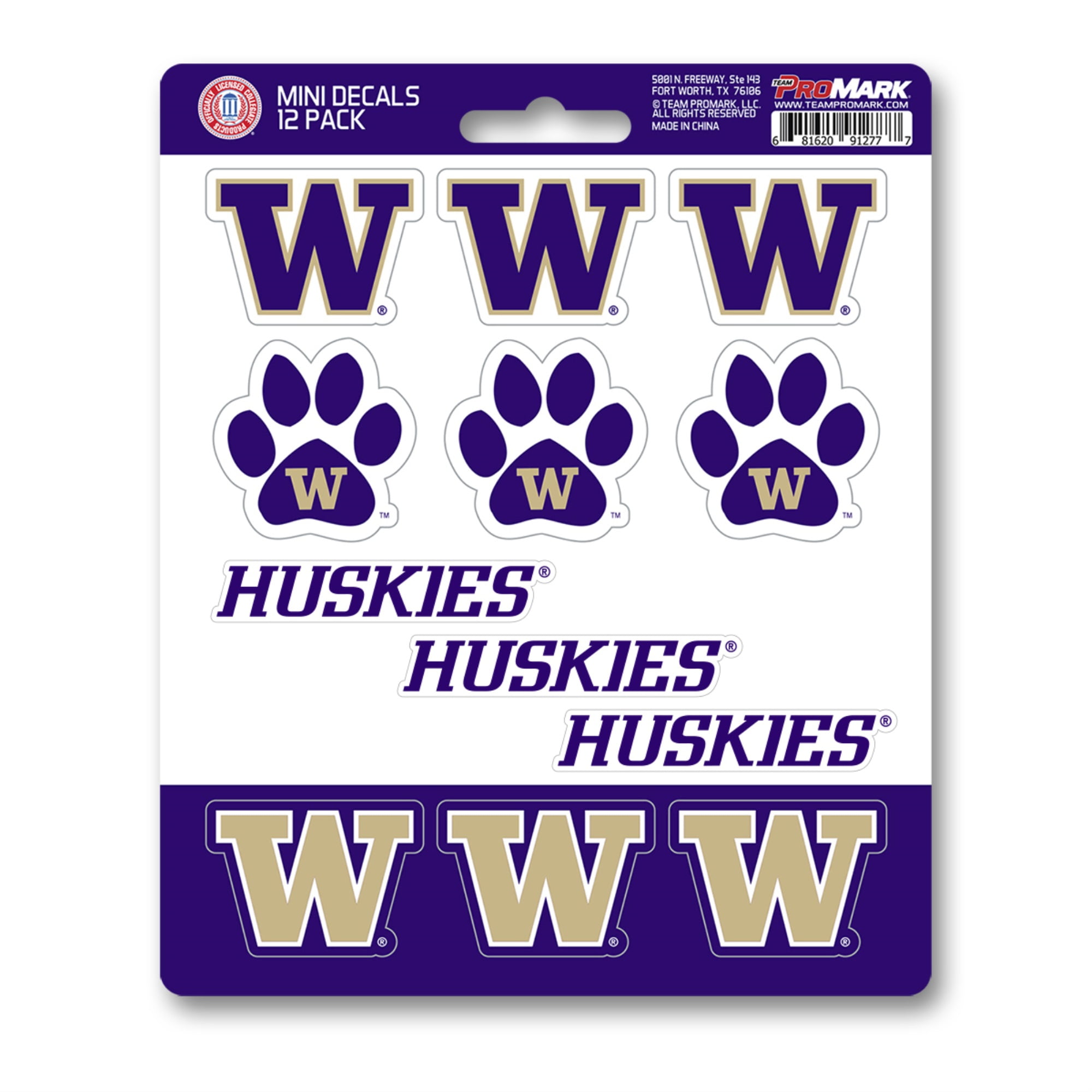 Washington Huskies Decal Set Mini 12 Pack - Walmart.com