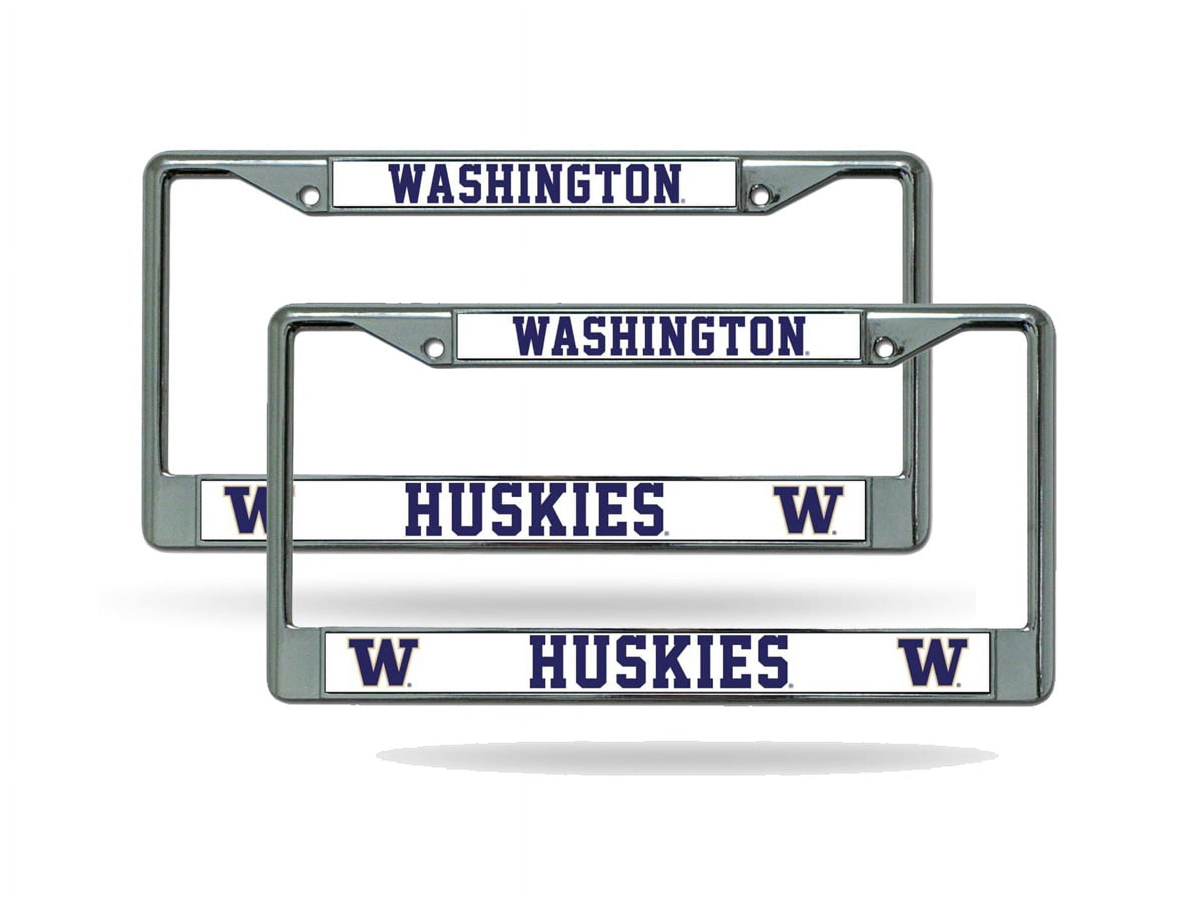 Washington Huskies (Set of 2) Chrome Metal License Plate Frames ...