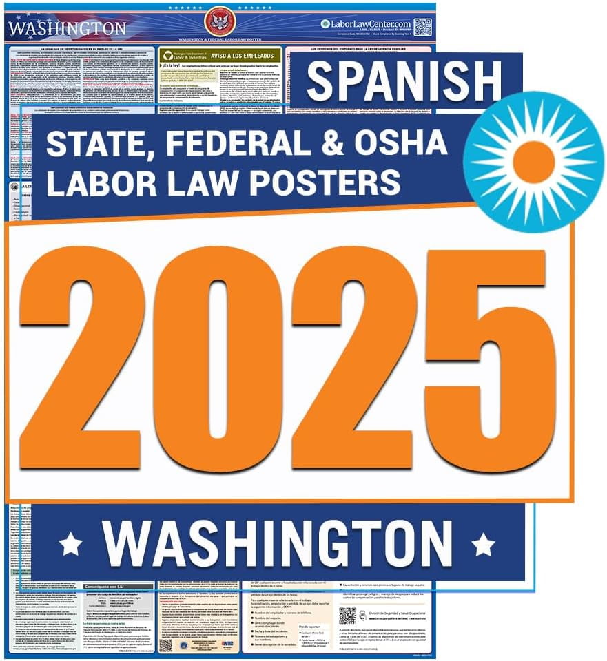 Washington Labor Law Poster 2025- State, Federal, OSHA Compliant ...