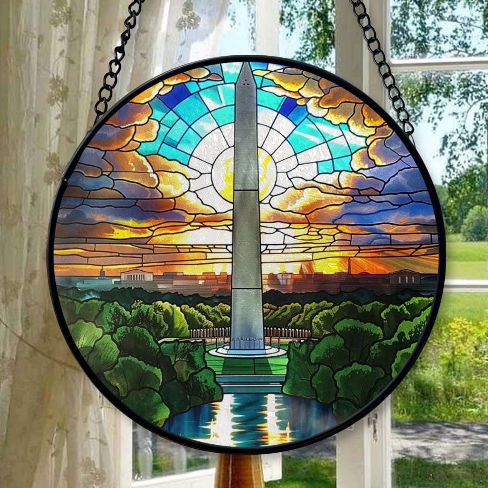 Washington Monument - Washington, D.C.: Stained Glass-Style Christmas ...