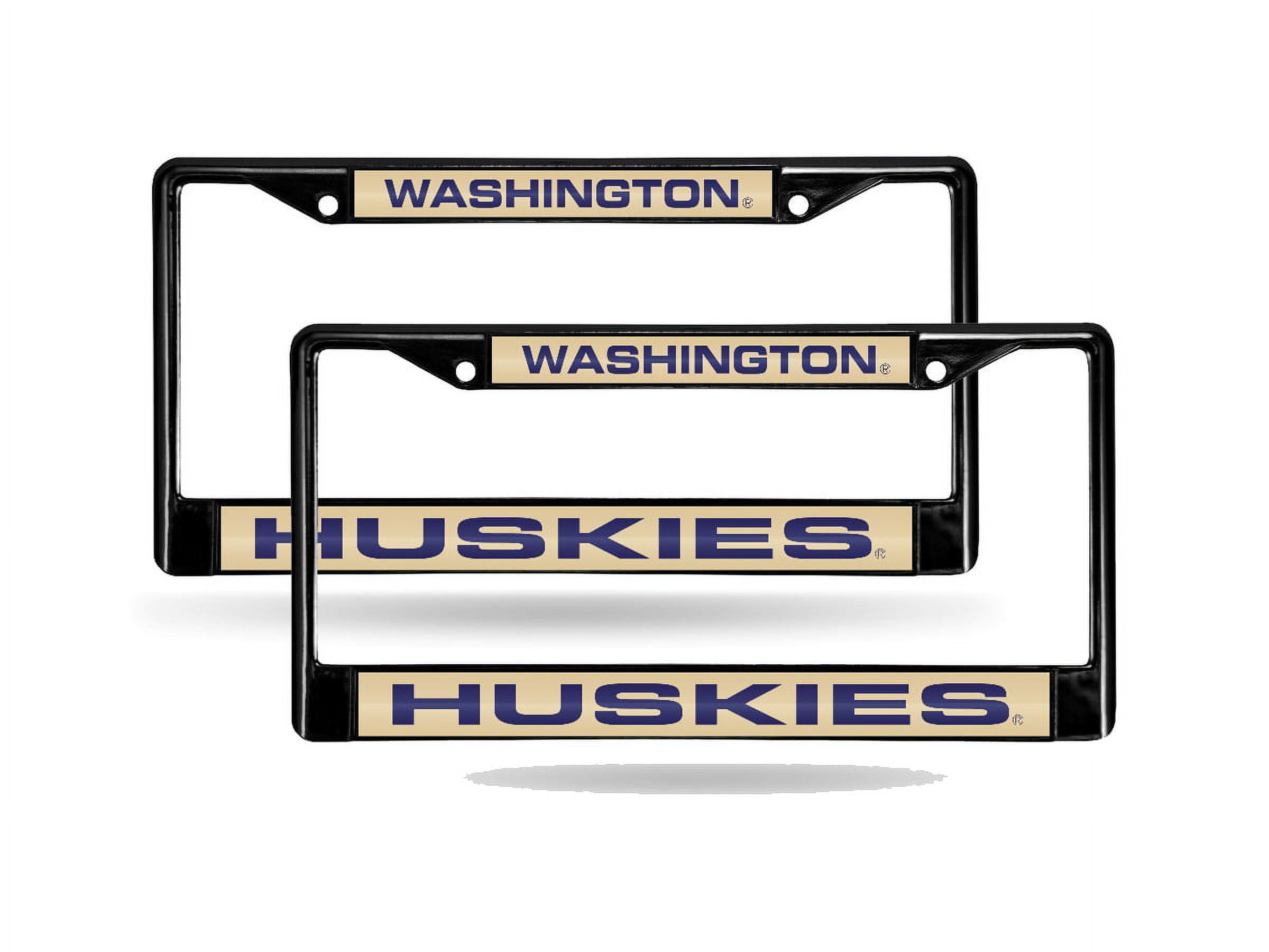 Washington NCAA Huskies Black Metal Laser Cut License Plate Frame - Set ...