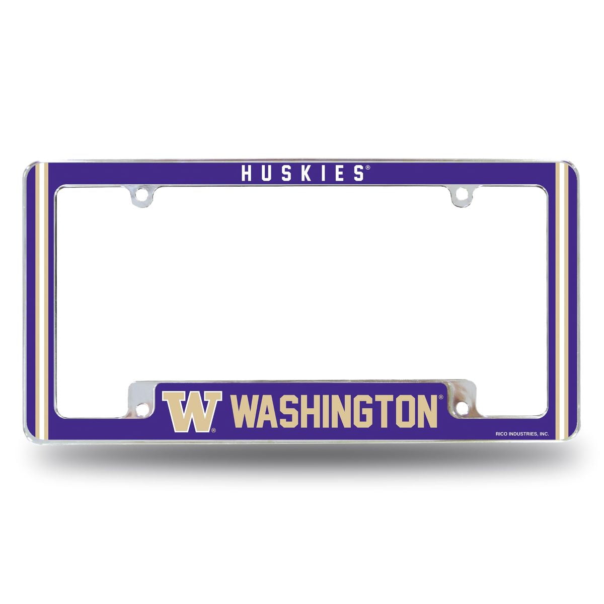 Washington NCAA Huskies Chrome Metal License Plate Frame - Full Frame ...