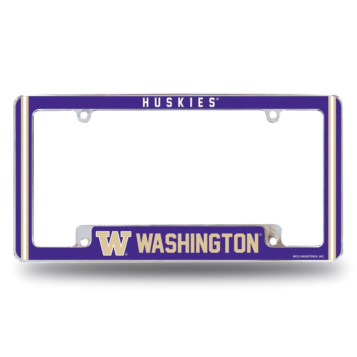 Washington NCAA Huskies Chrome Metal License Plate Frame - Full Frame ...
