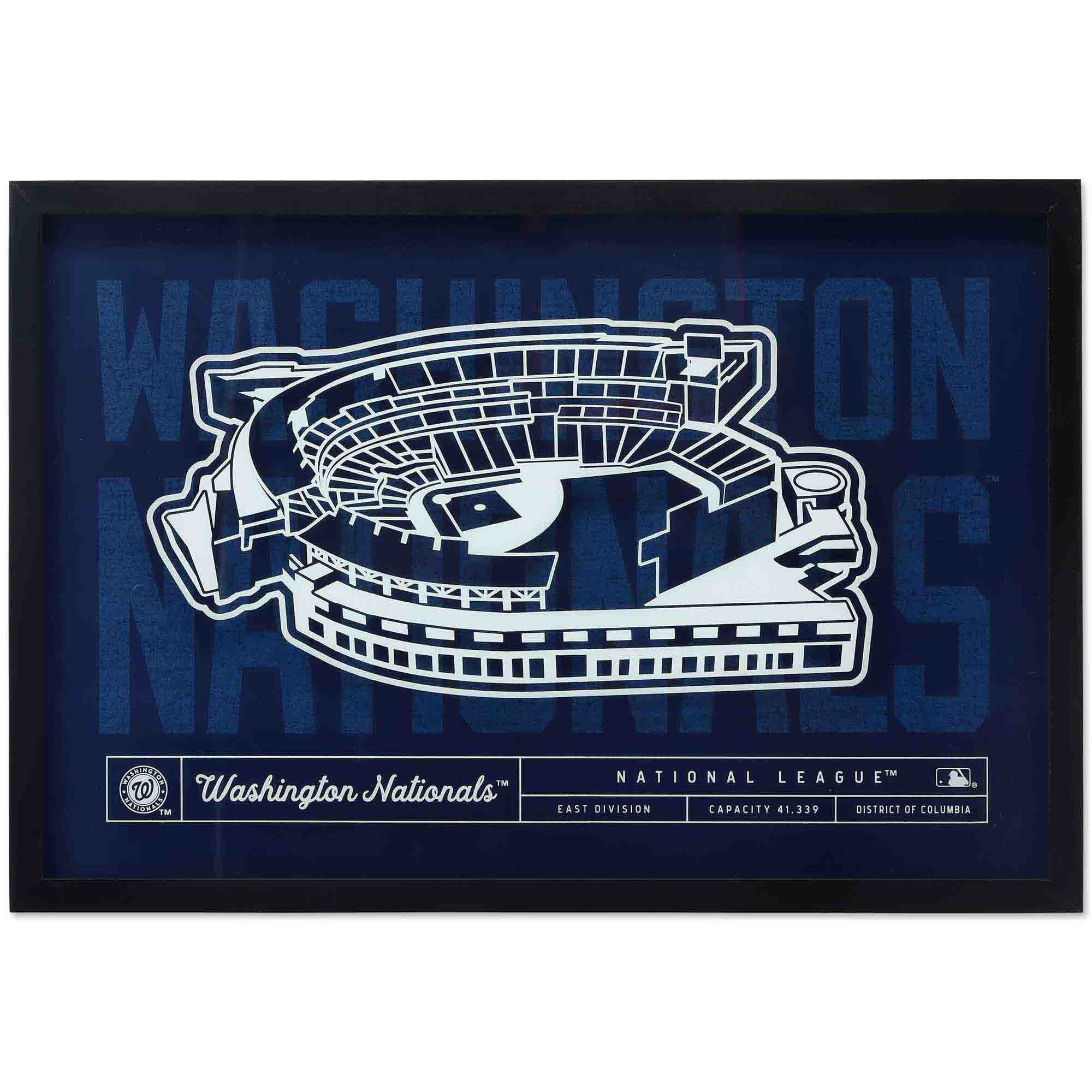 Washington Nationals 16'' x 23'' Stadium Glass Framed Sign - Walmart.com