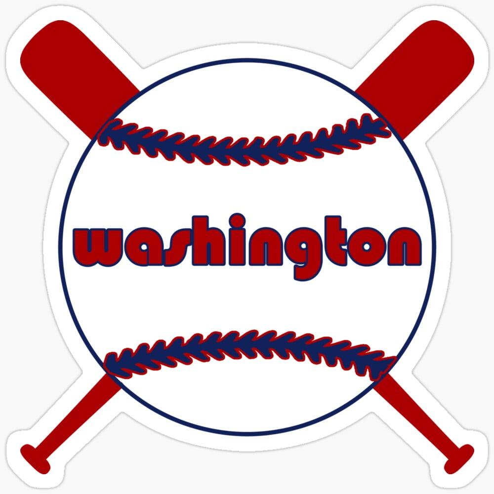 Washington Retro Throwback Baseball With Crossed Bats Sticker Phone ...