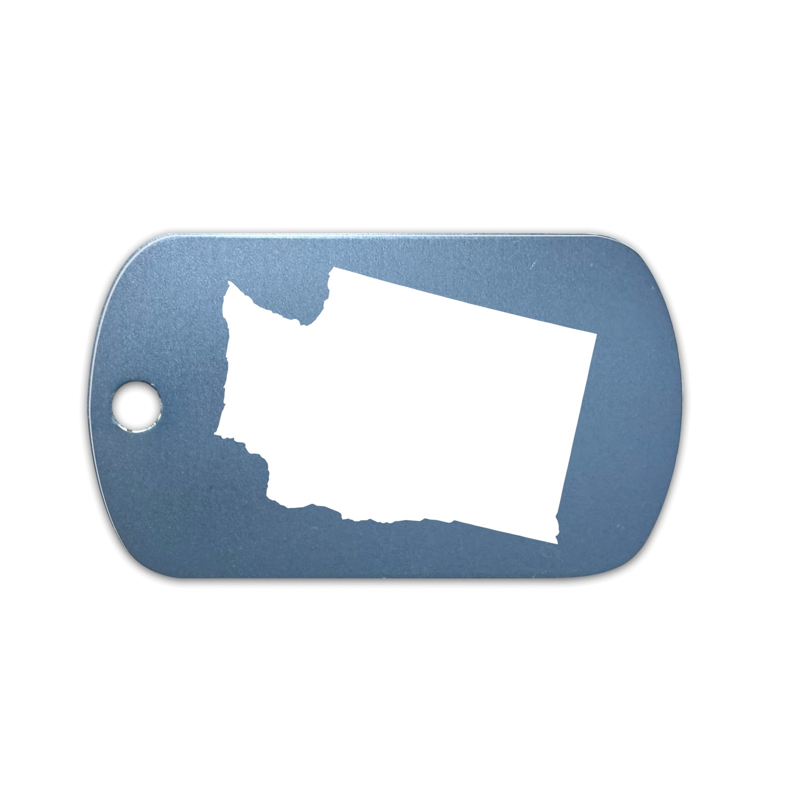 Washington Shaped GI Dog Tag Aluminum Keychain wa - Light Blue ...