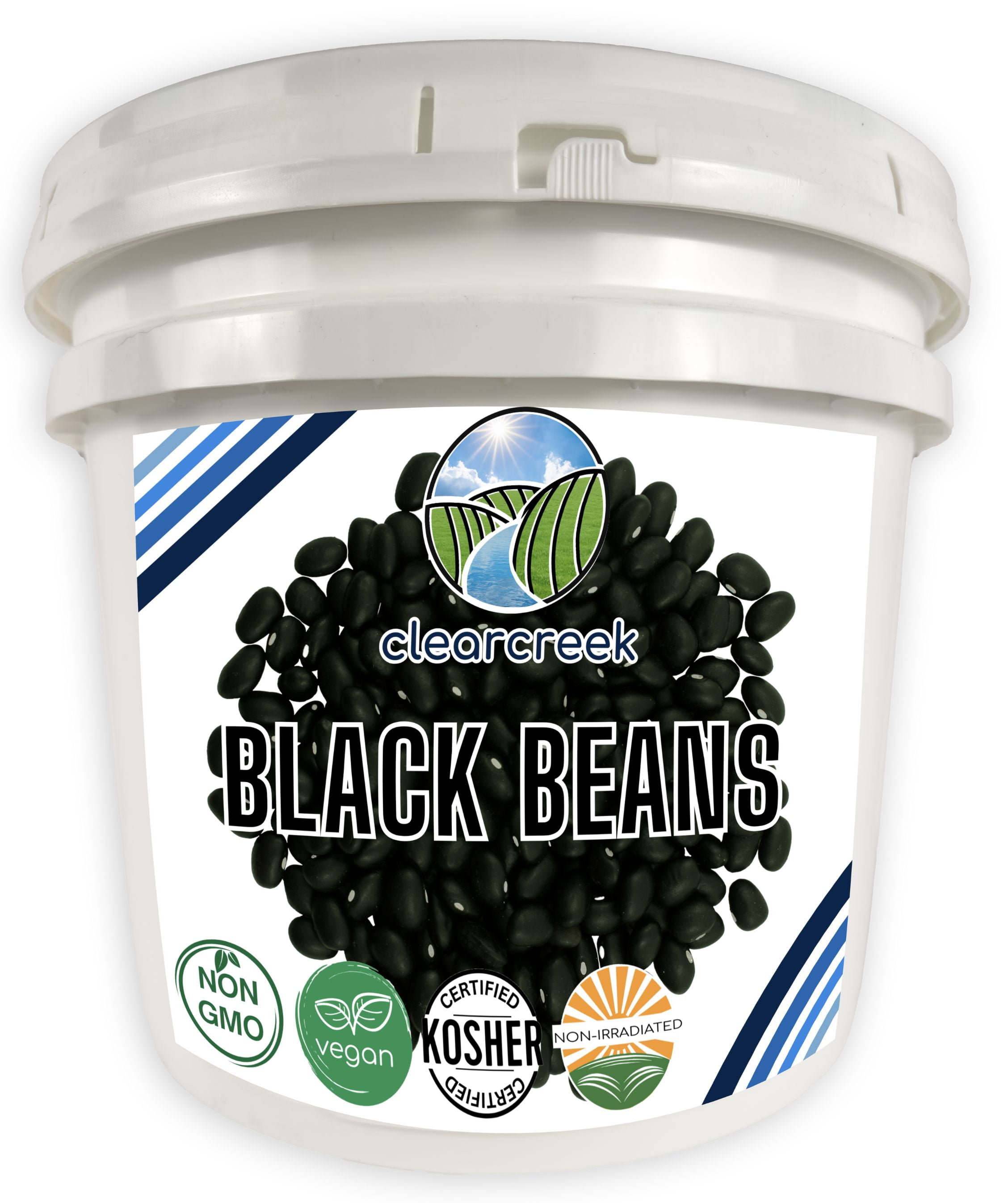 Clear Creek Black Beans, 25 LB Bucket, Bulk Survival Pantry Storage ...