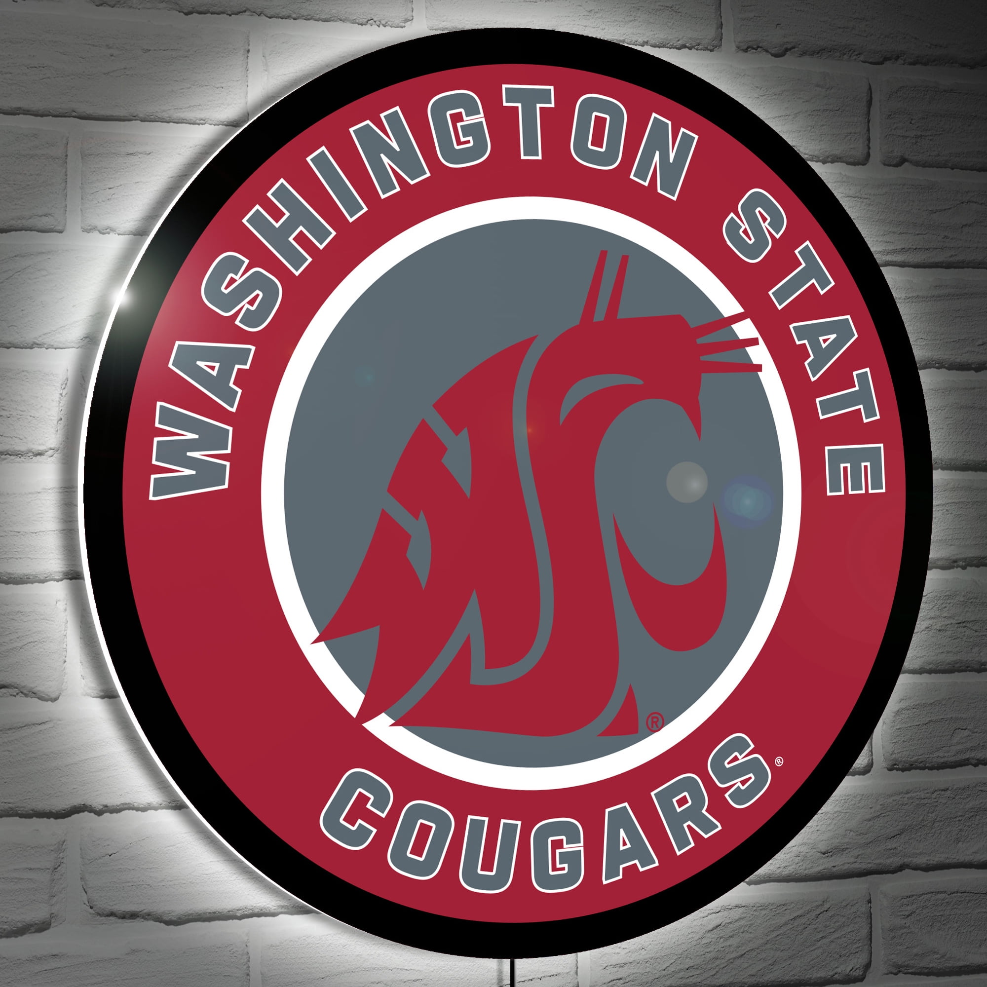 Washington State Cougars 23" LED Slogan Round Wall Sign - Walmart.com