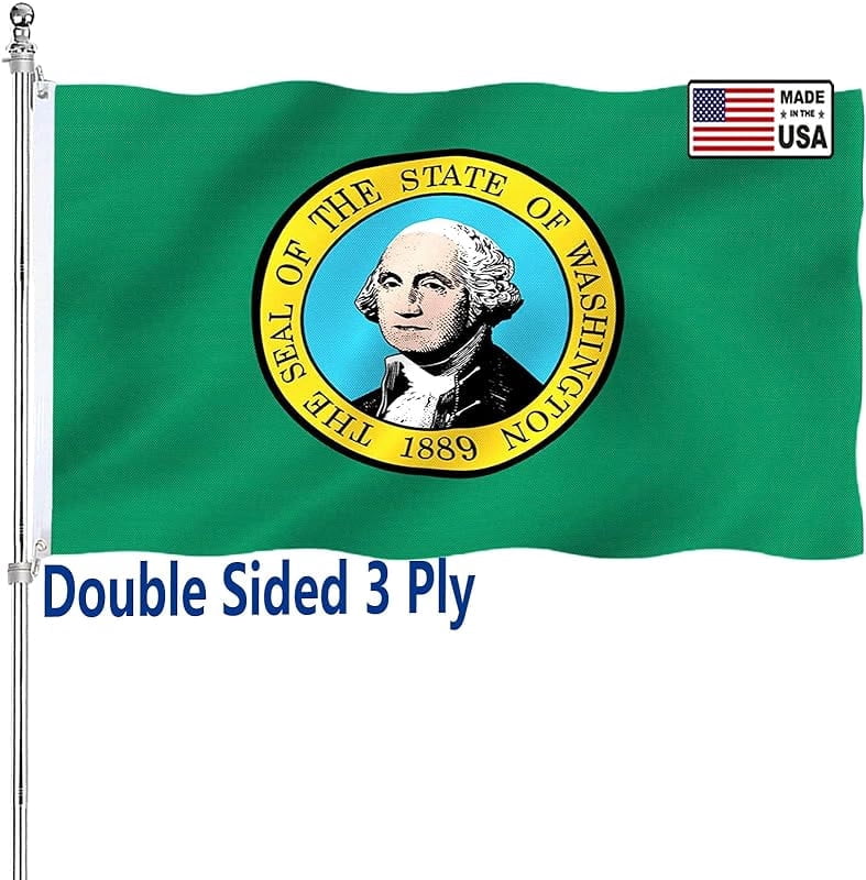 Washington State Flag 3x5 Double Sided Outdoor State Flags Heavy Duty 3 ...