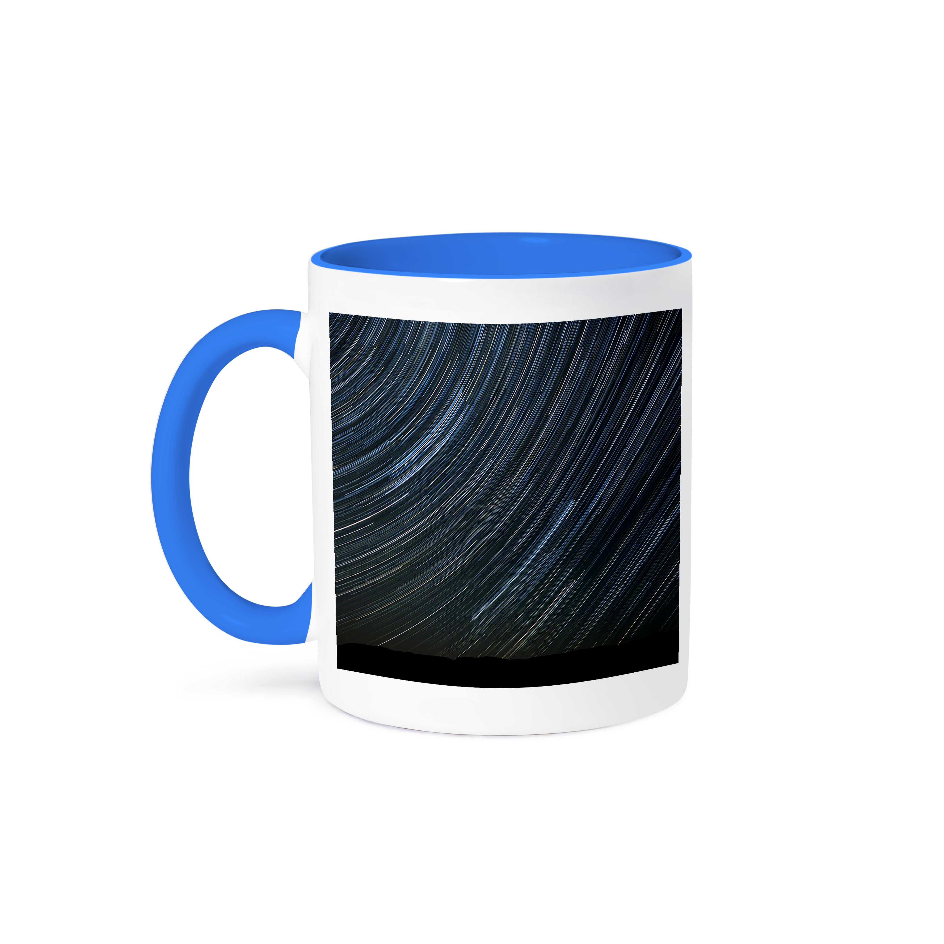 Washington State. Star Trails And Perseid Meteor Showers, 11oz Two-Tone ...