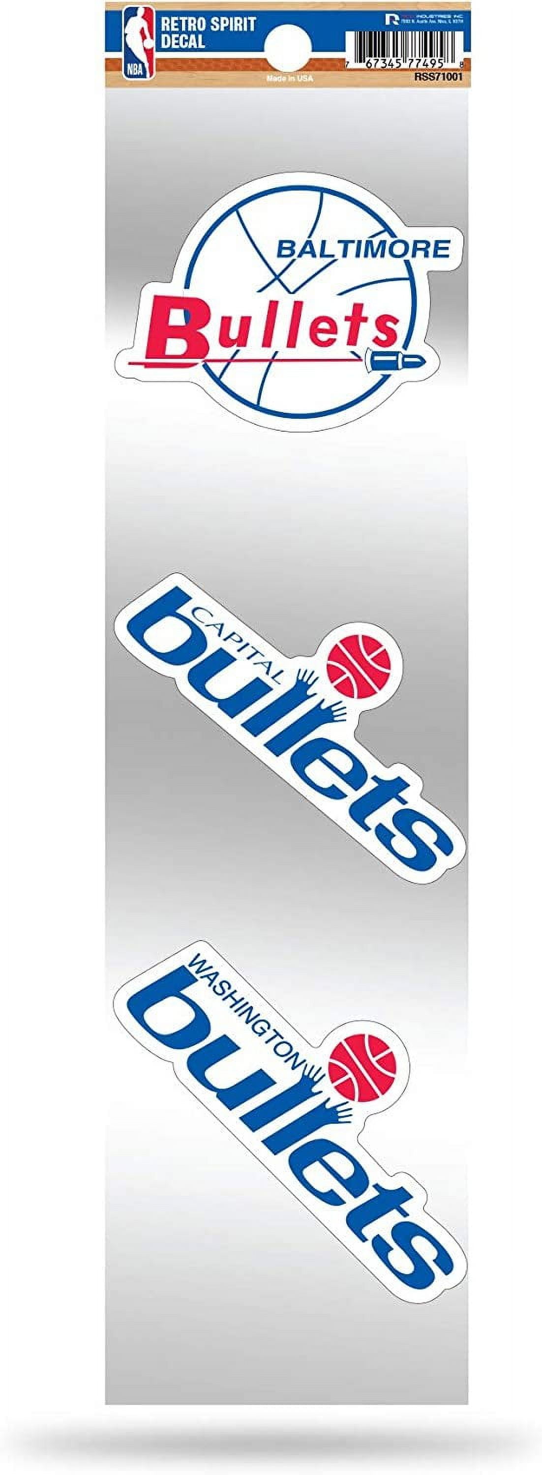Washington Wizards 3-Piece Retro Spirit Decals, Team Color, Size of ...