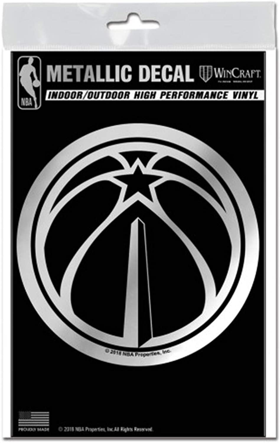 Washington Wizards 6 Inch Decal Sticker, Metallic Chrome Shimmer Design ...