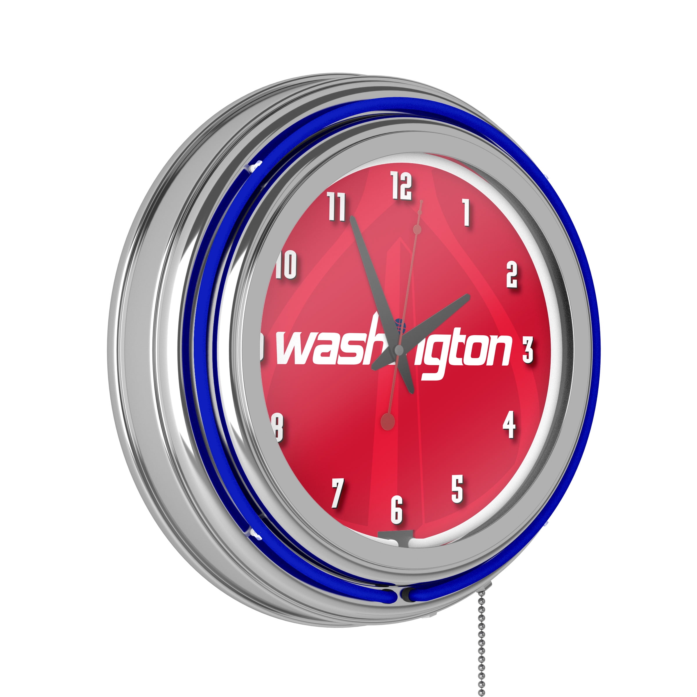 Trademark Gameroom Washington Wizards Retro Neon Wall Clock with Pull ...
