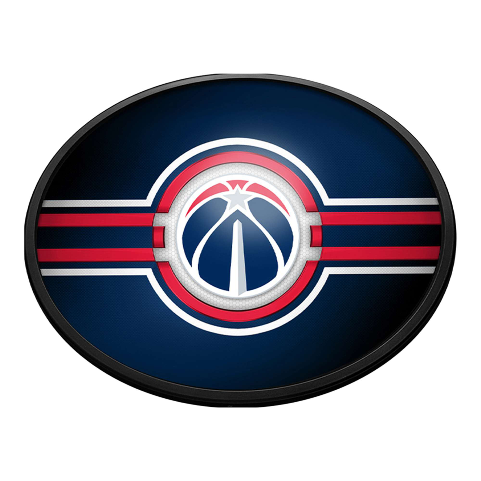Washington Wizards 18'' x 14'' Slimline Illuminated Striped Oval Wall ...