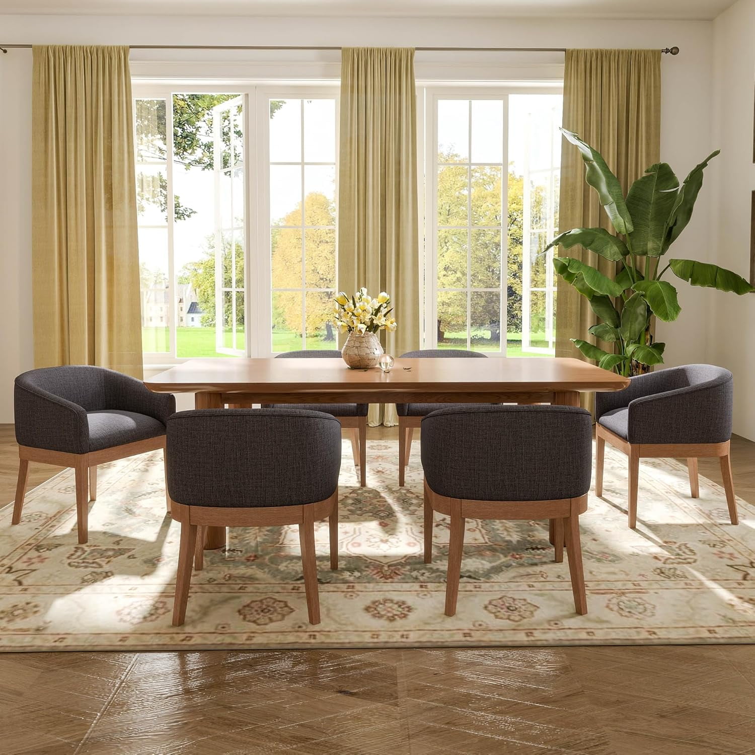 Washon Upholstered Dining Chairs Set of 2, Mid Century Modern Dining ...