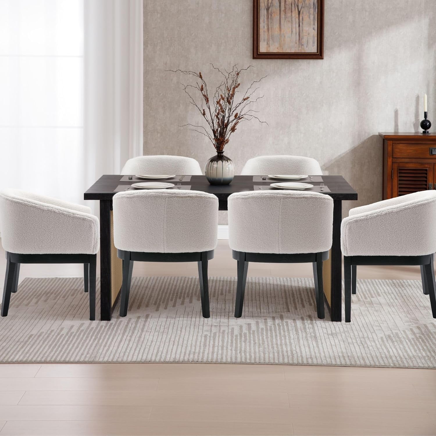 Washon Upholstered Dining Chairs Set of 2, Mid Century Modern Dining ...