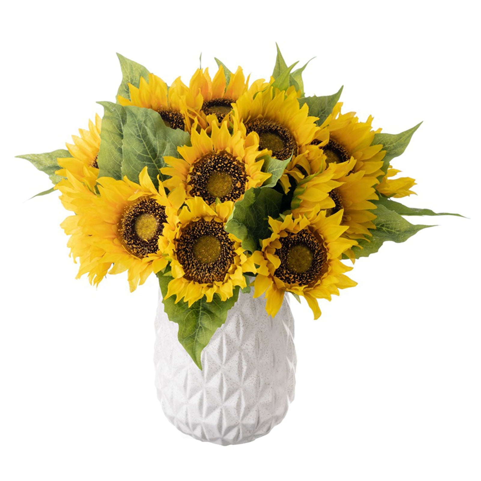 Washranp 10.63inch Artificial Large Sunflowers Flowers,Faux Silk Yellow ...