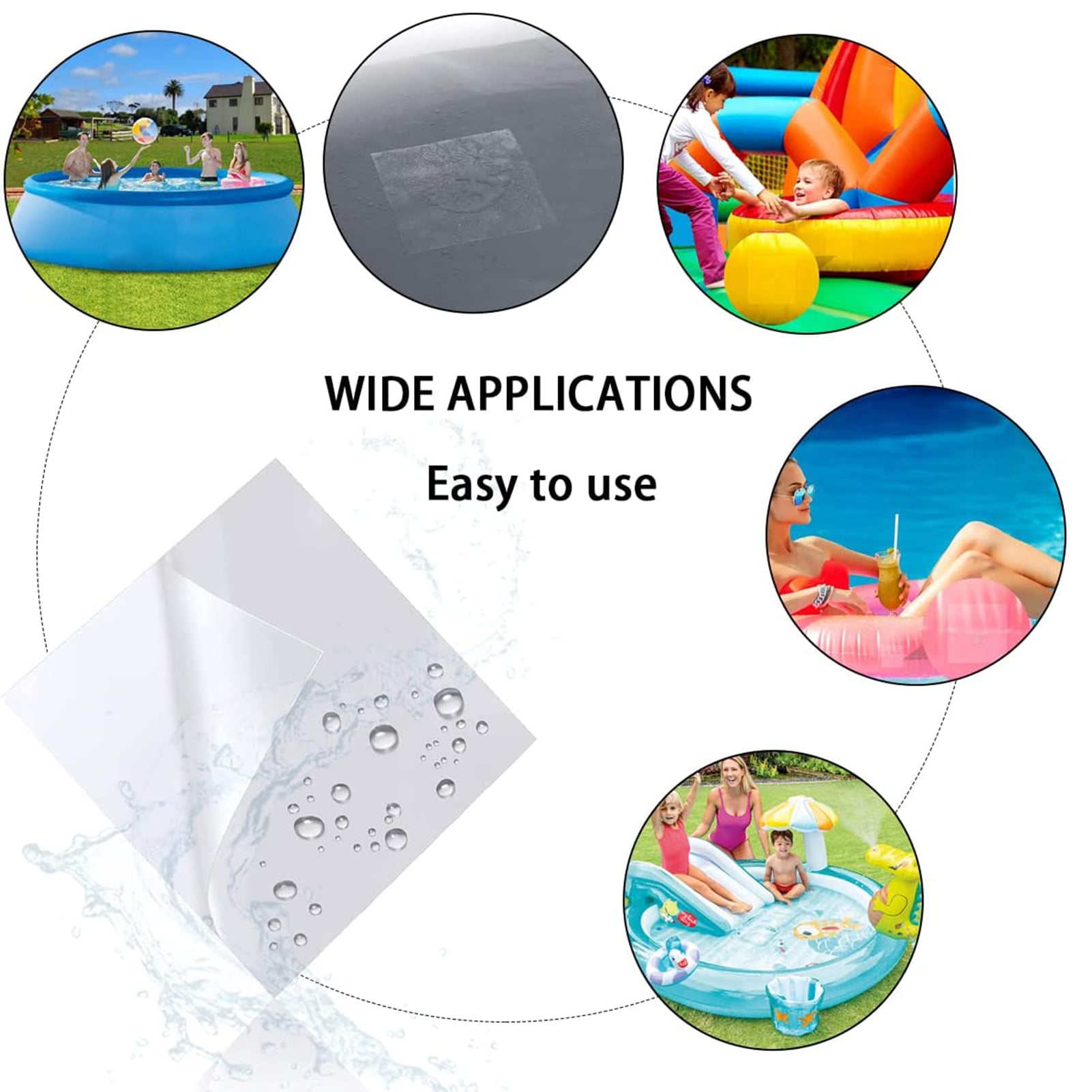 Washranp 10Pcs Inflatable Pool Patch Repair Kit,Waterproof Transparent ...