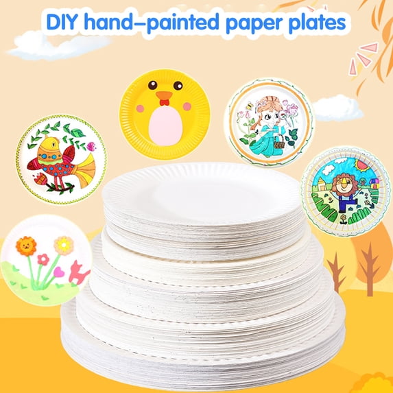 Washranp 10Pcs Paint Tray Palettes,Disposable DIY White Round Shape ...