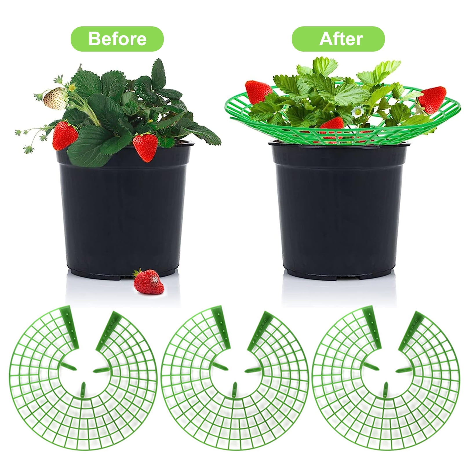 Washranp 10Pcs Strawberry Supports,Plastic Strawberry Stand with 3 ...