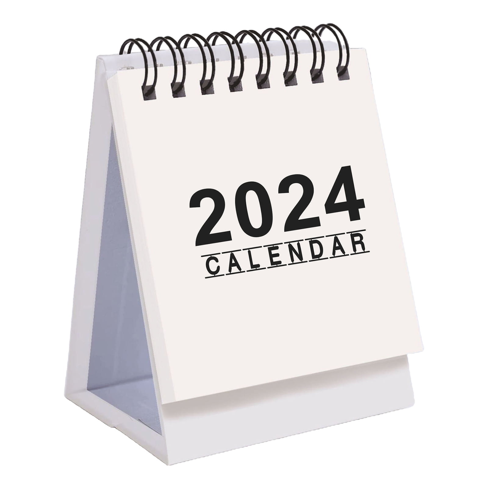 Washranp 2024 Mini Desk Stand Calendar,12 Months Twin-Wire Binding ...