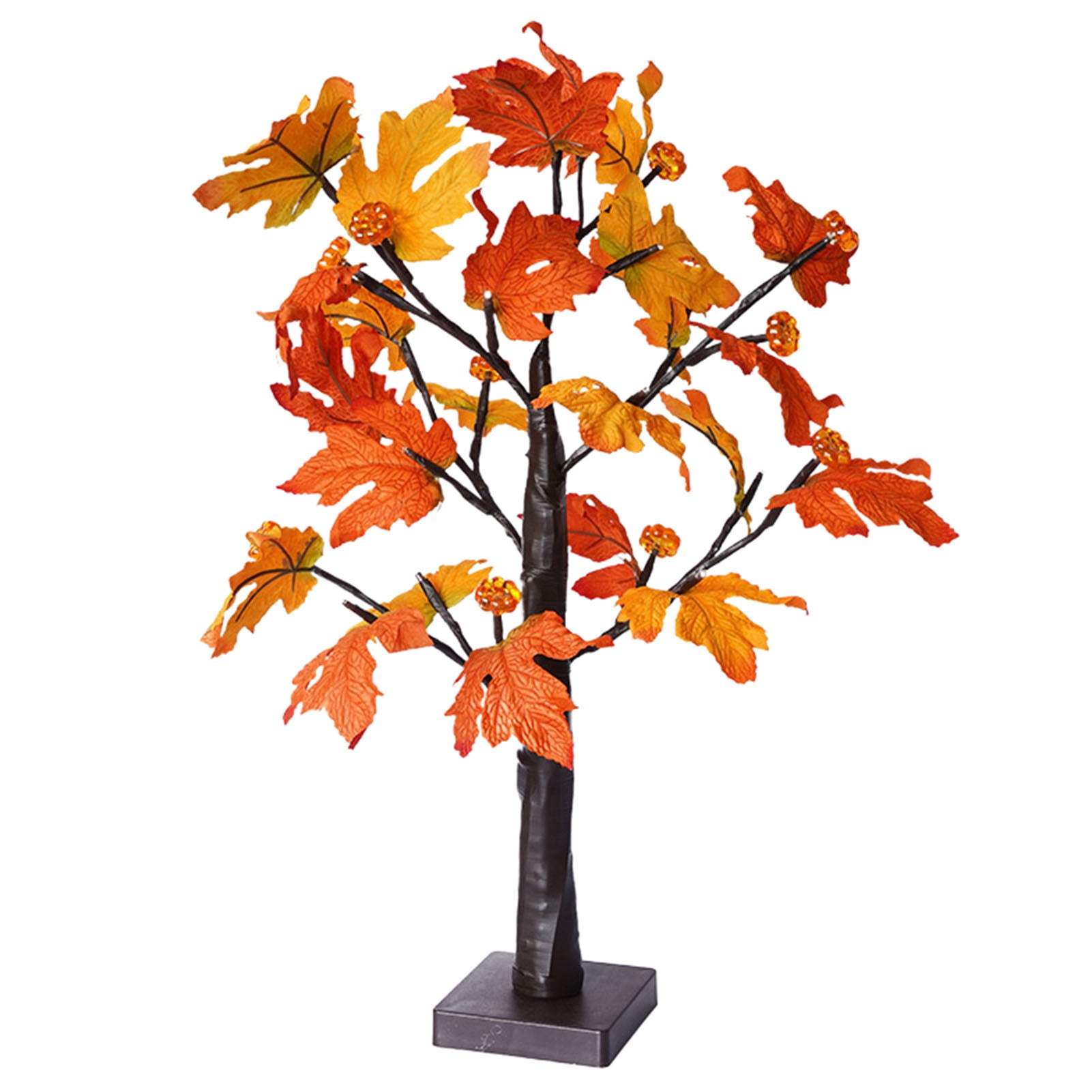 Washranp 24 Inch Lighted Thanksgiving Fall Maple Tree Decor,Adjustable ...