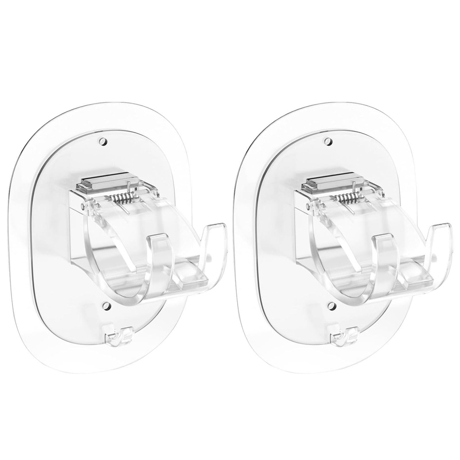 Washranp 2Pcs Curtain Rod Holder,Plastic Self Adhesive Curtain Rod ...