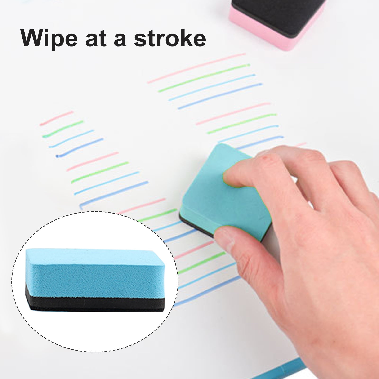 Washranp 30Pcs Mini Dry-Erase Erasers,Magnetic Whiteboard Eraser ...
