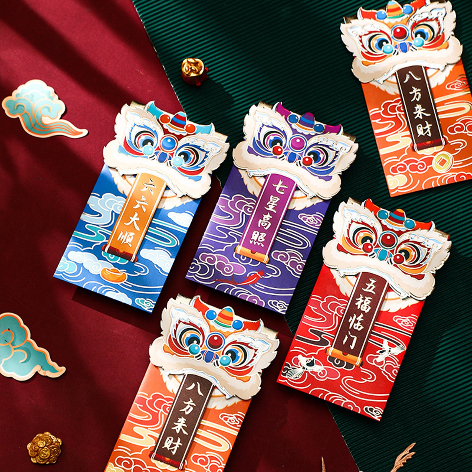Washranp 4Pcs 3D Cartoon Pattern Hongbao,Happy New Year Chinese Element ...