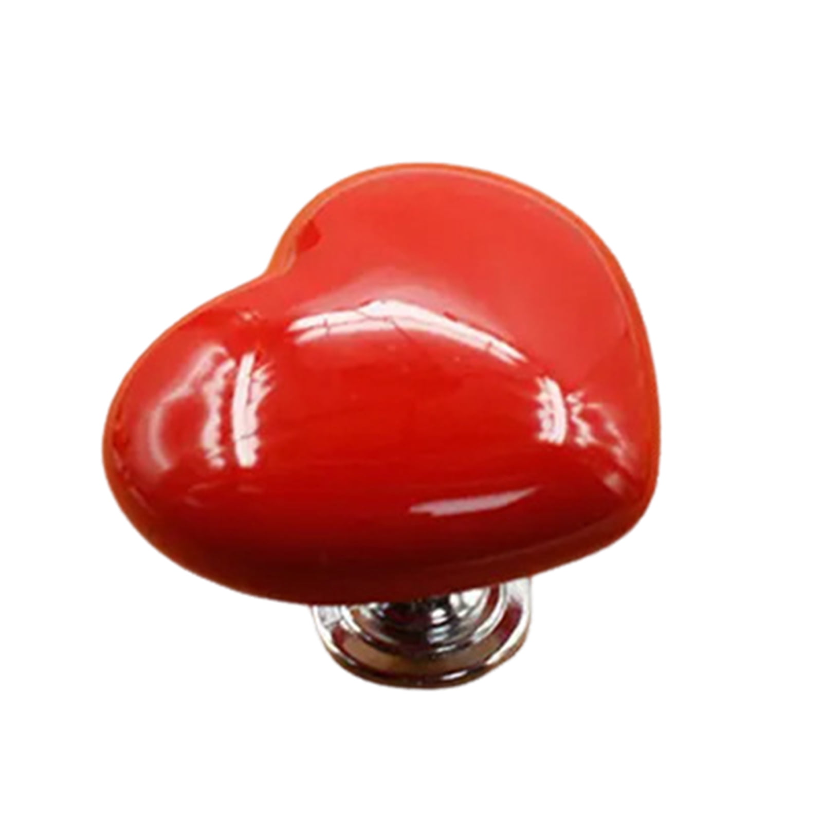 Washranp 4Pcs Heart Shape Door Knob,Plastic Easy to Install Toilet Buttons Kitchen Dresser Pull ...