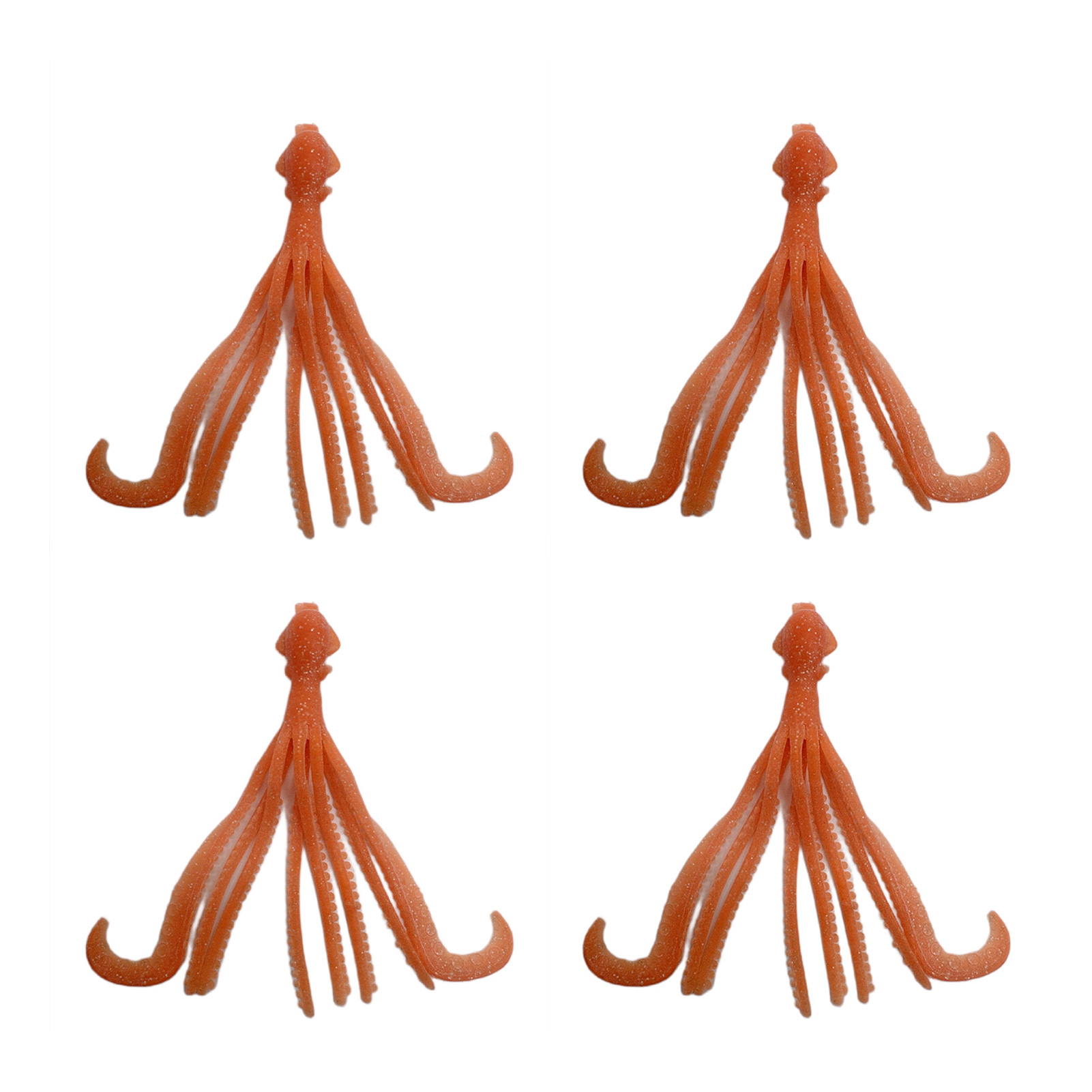 Washranp 4Pcs Soft Luminous Octopus Trolling Saltwater Freshwater Bait Squid Skirt Fishing Lures ...
