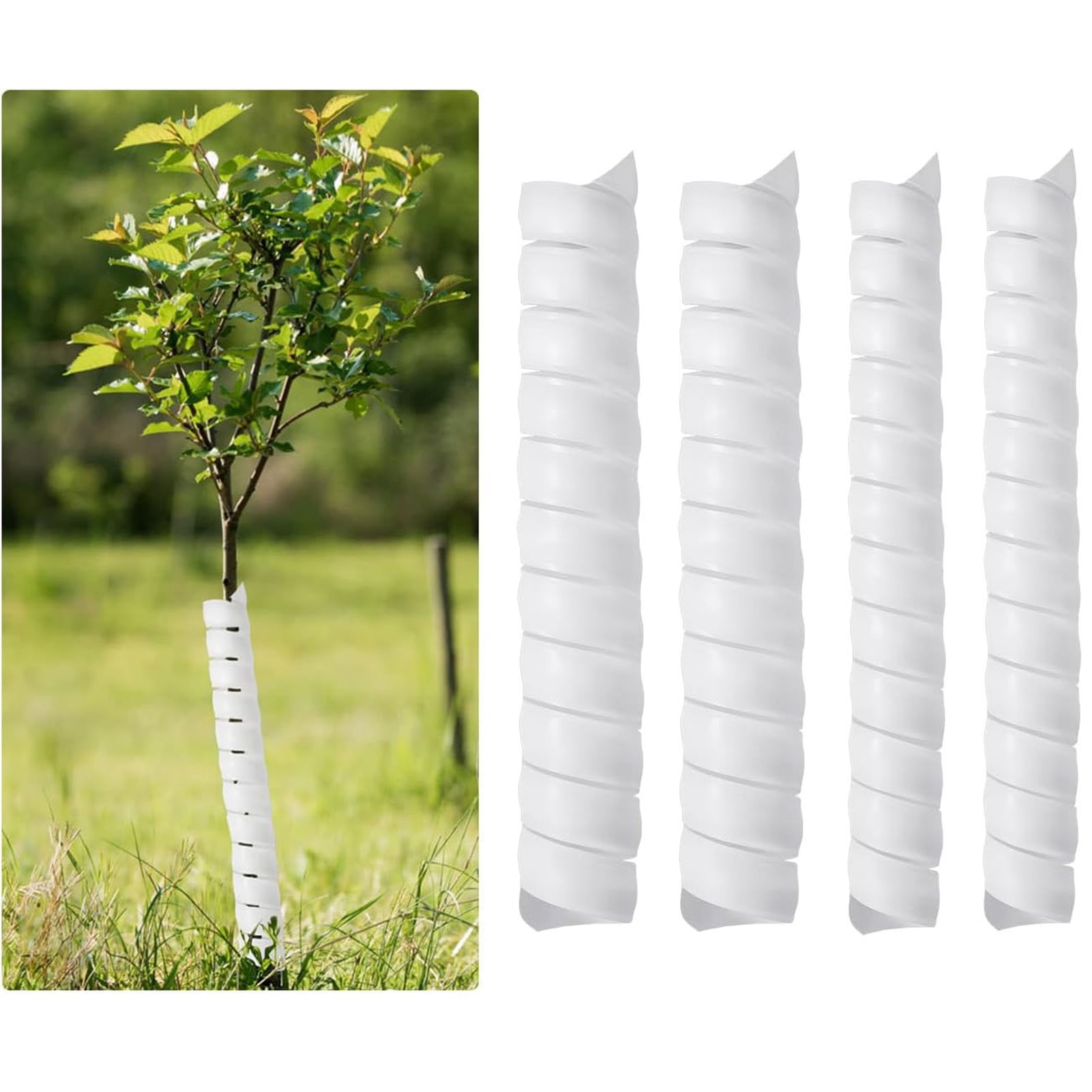 Washranp 4Pcs Tree Trunk Protector,Plastic Spiral Tree Trunk Guards ...