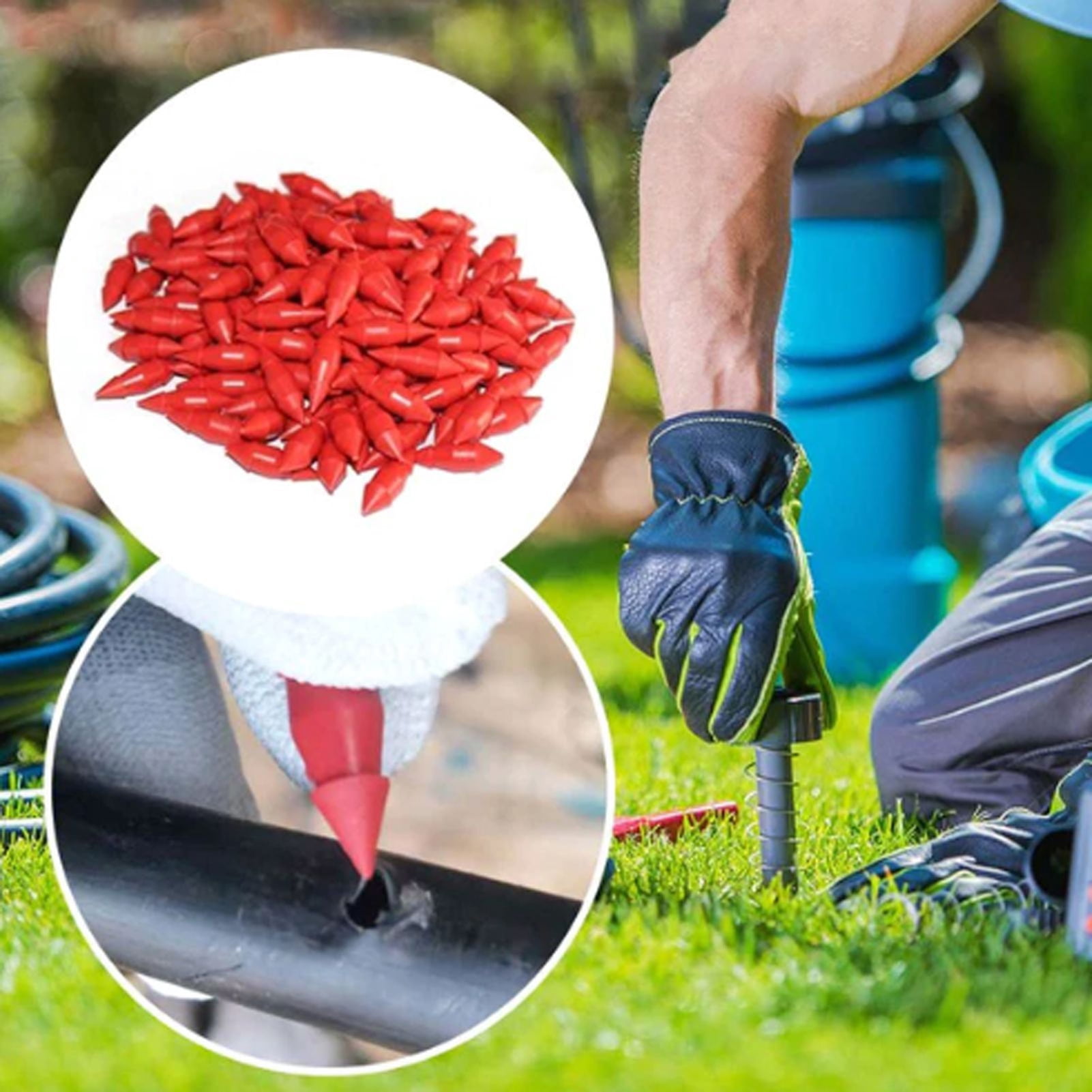 Washranp 500Pcs Red Drip Tubing Fittings Dual-End Plug,0.2/0.28inch ...