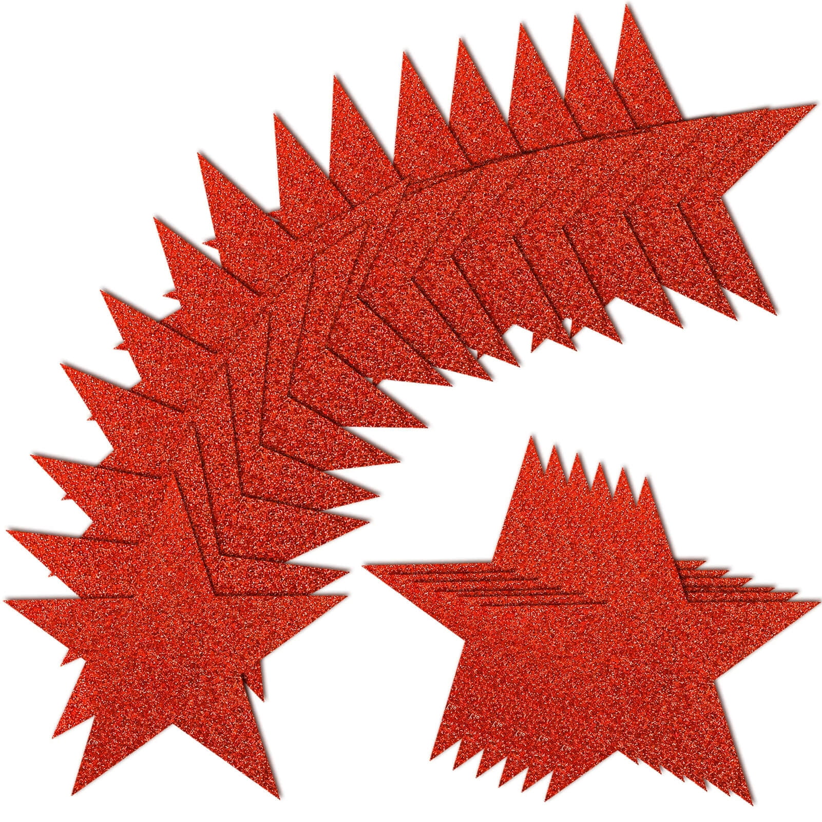 Washranp 50Sheets Glitter Star Cutouts Paper,Solid Color Five Star ...
