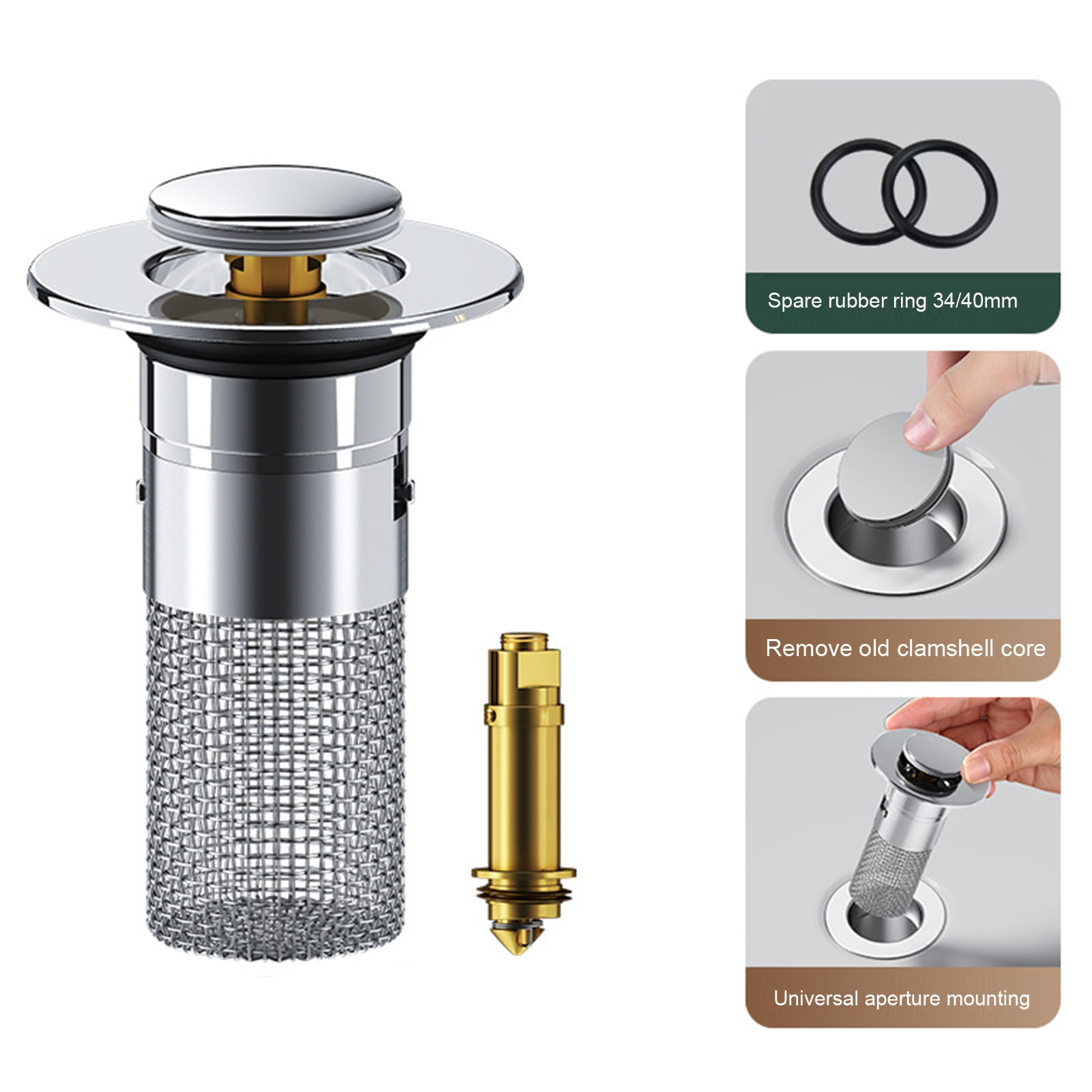 Washranp Bathroom Sink Drain Strainer,Stainless Steel Floor Drain ...